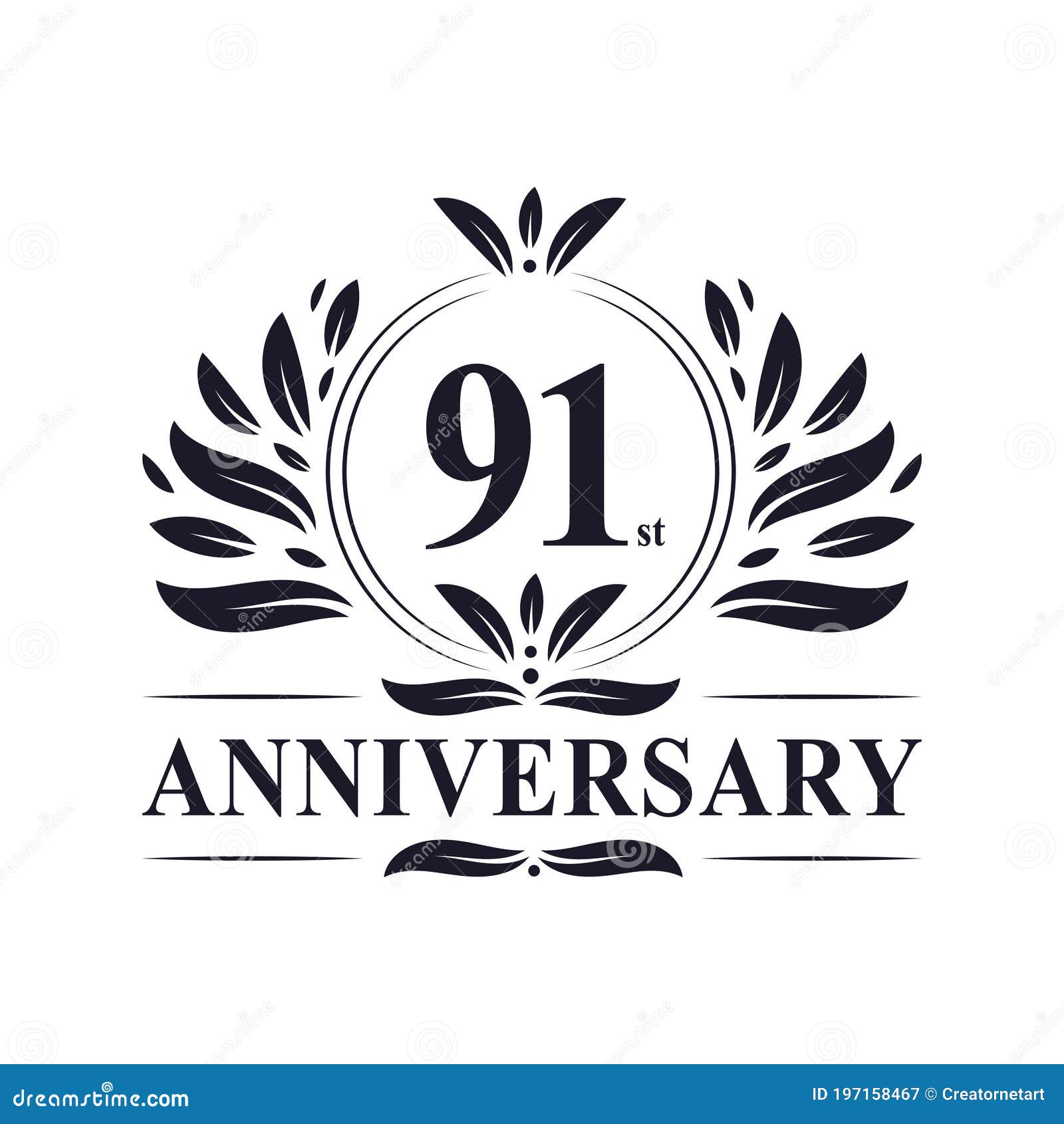 91st Anniversary Celebration, Luxurious 91 Years Anniversary Logo ...