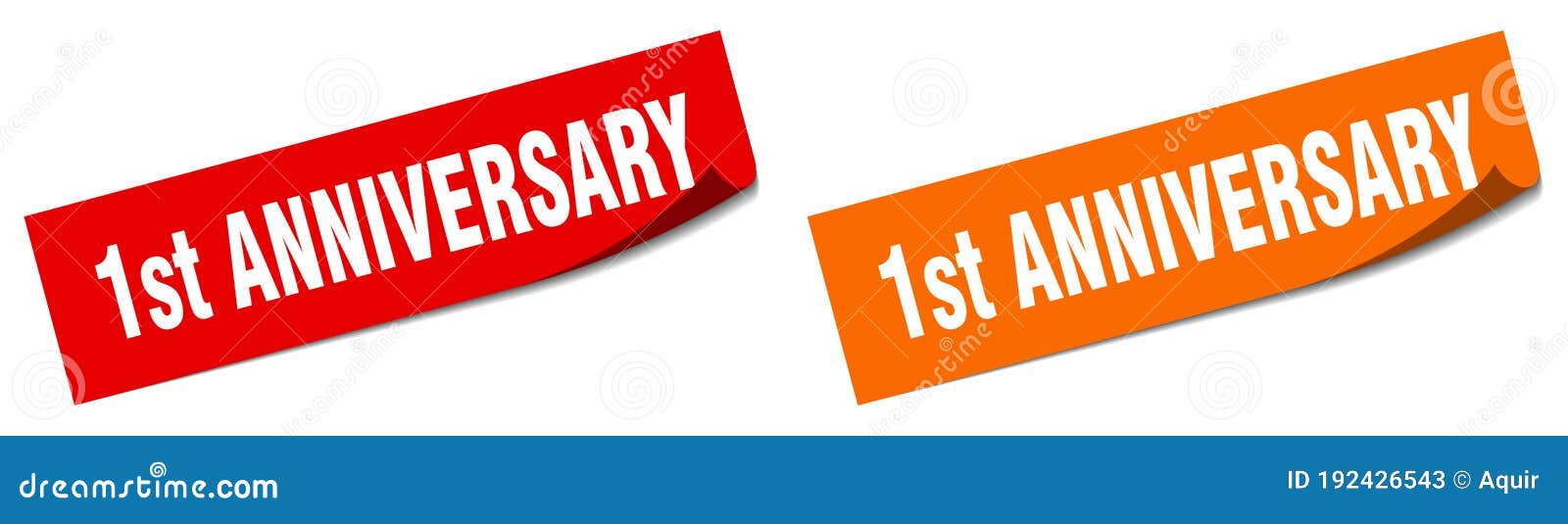 1st Anniversary Sticker. 1st Anniversary Sign Set Stock Vector ...