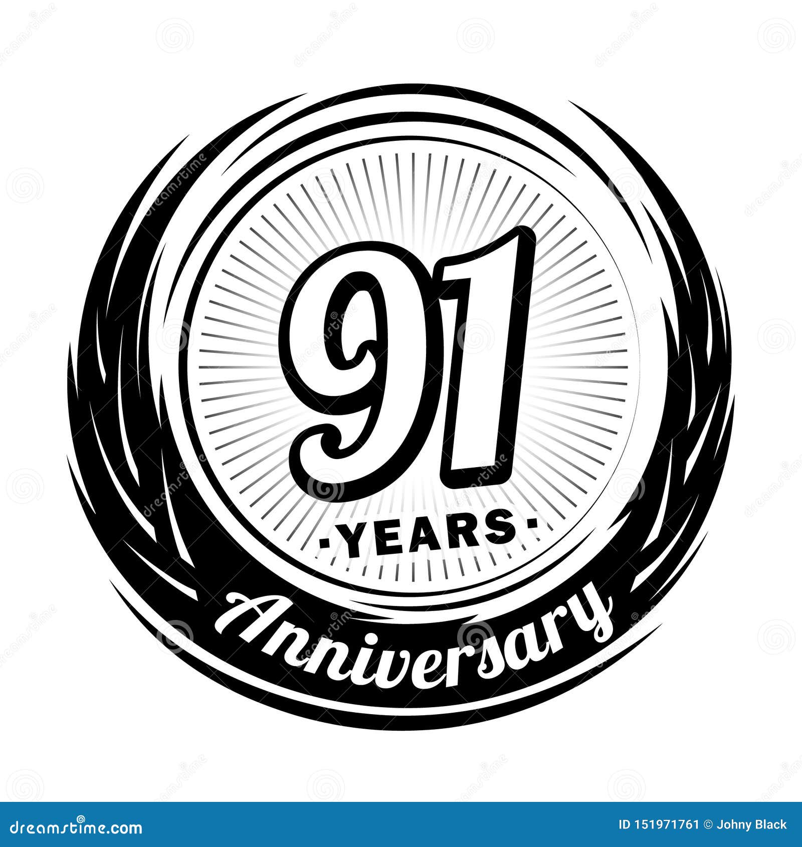 91 Years Anniversary. Elegant Anniversary Design. 91st Logo. Stock ...
