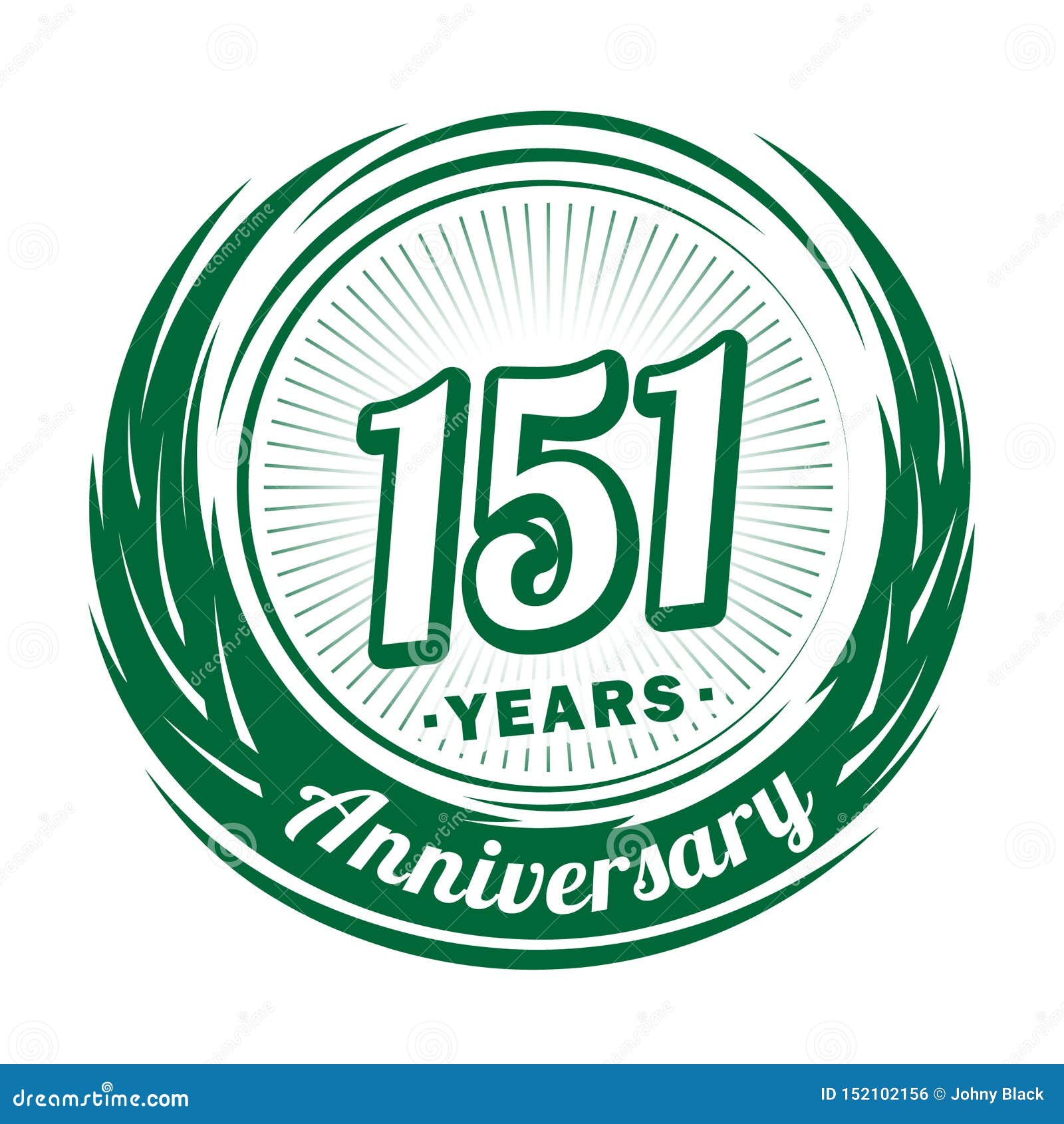 151 Years Anniversary. Elegant Anniversary Design. 151st Logo. Stock ...