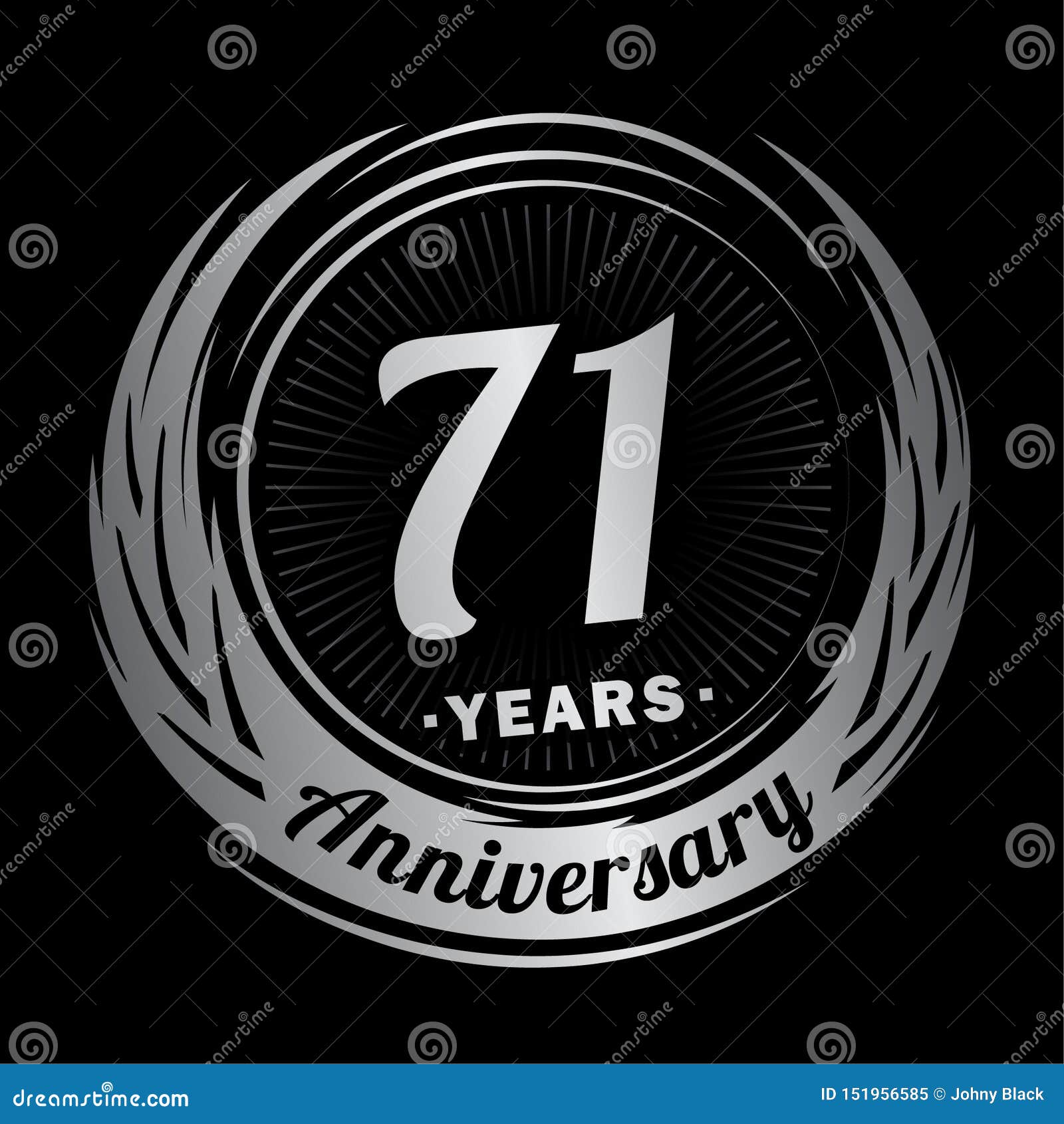 71 Years Anniversary. Elegant Anniversary Design. 71st Logo. Stock ...