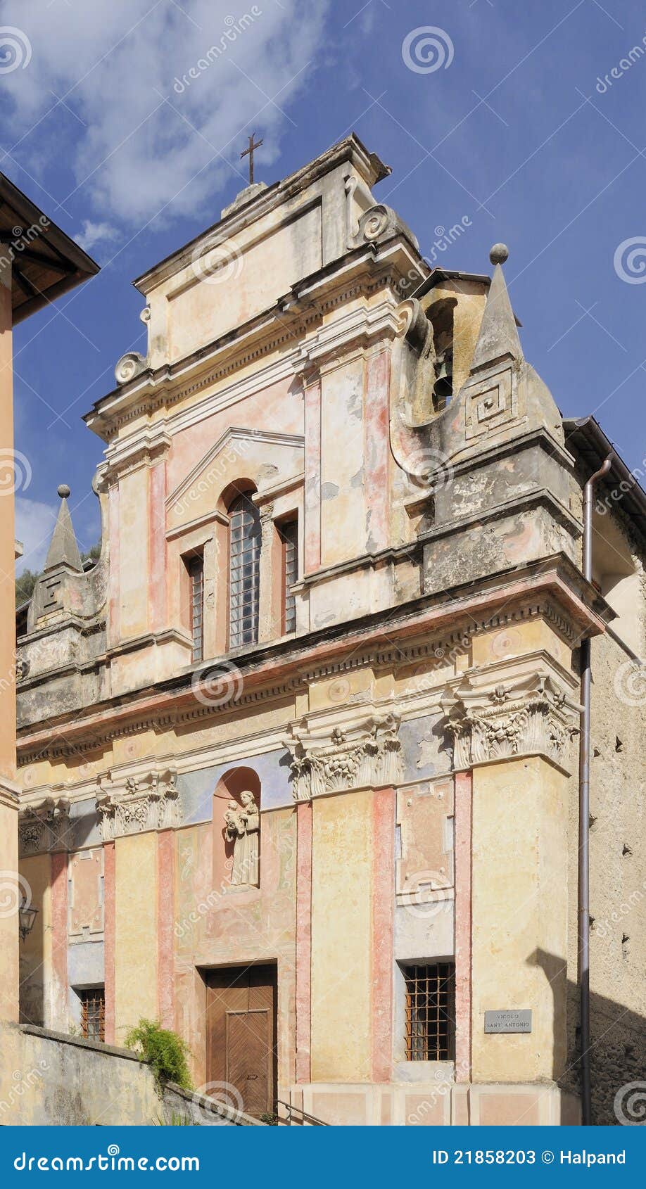 St Antonio Church Pigna, Liguria Stock Image - Image of historical ...