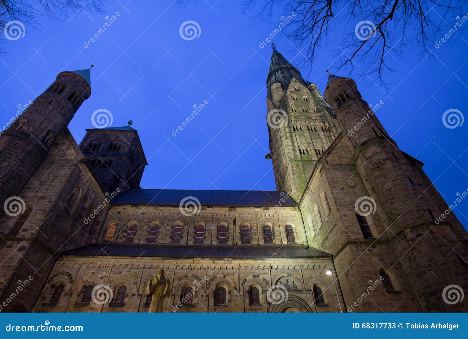 St Antonius Basilika Rheine Germany in the Evening Stock Image - Image ...
