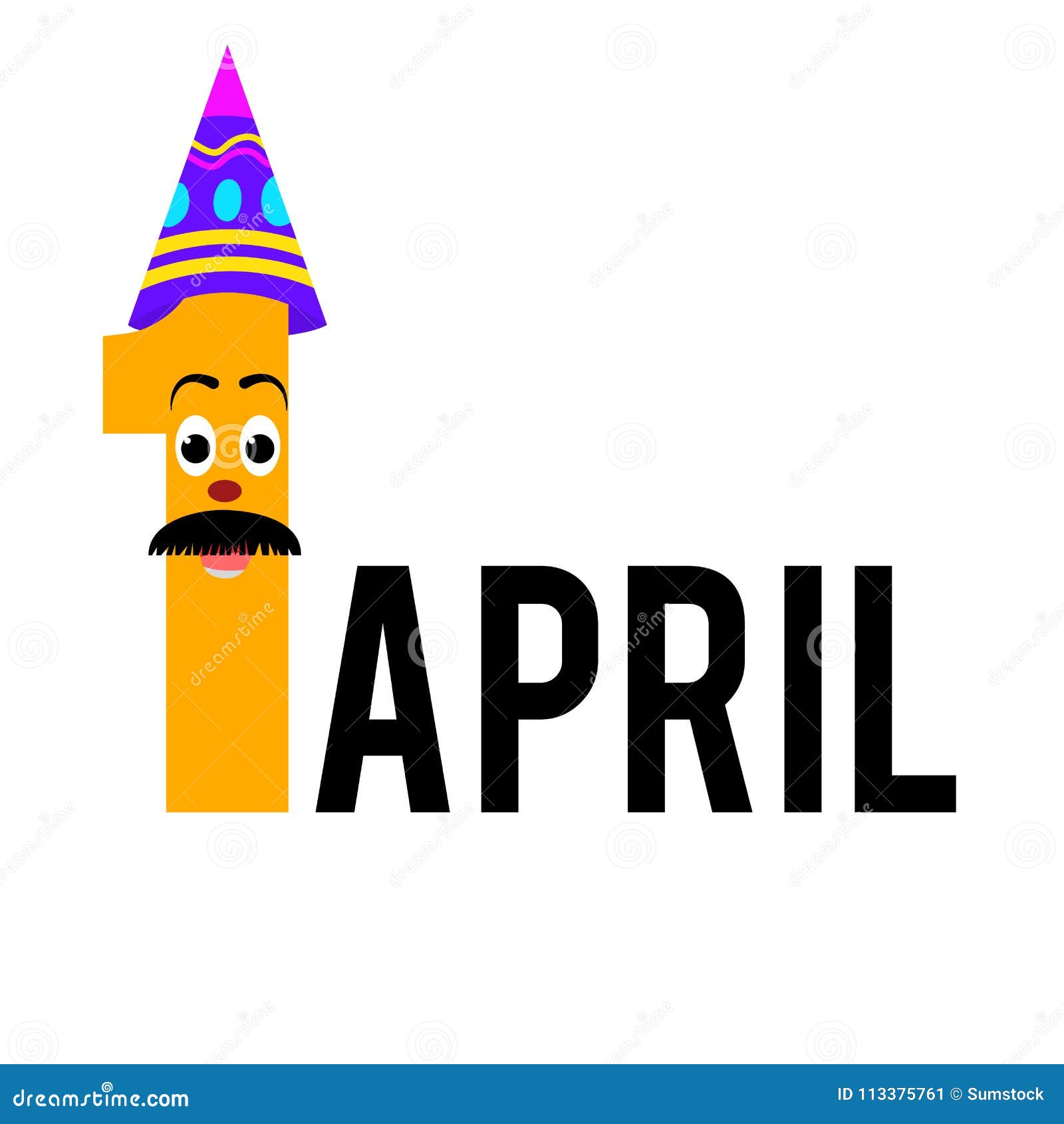 1st April fun text design stock vector. Illustration of isolated ...