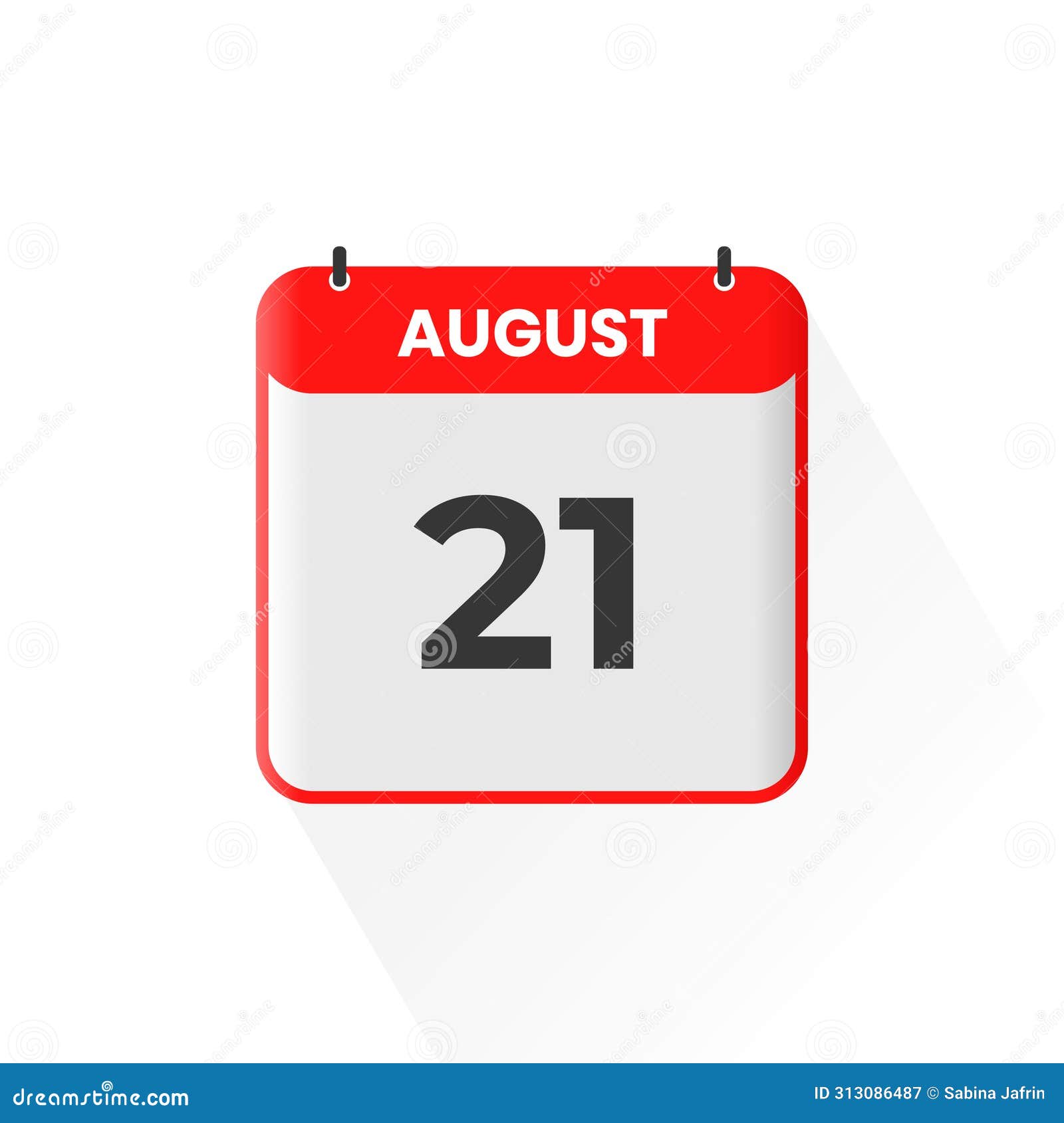 21st August Calendar Icon. August 21 Calendar Date Month Icon Vector ...