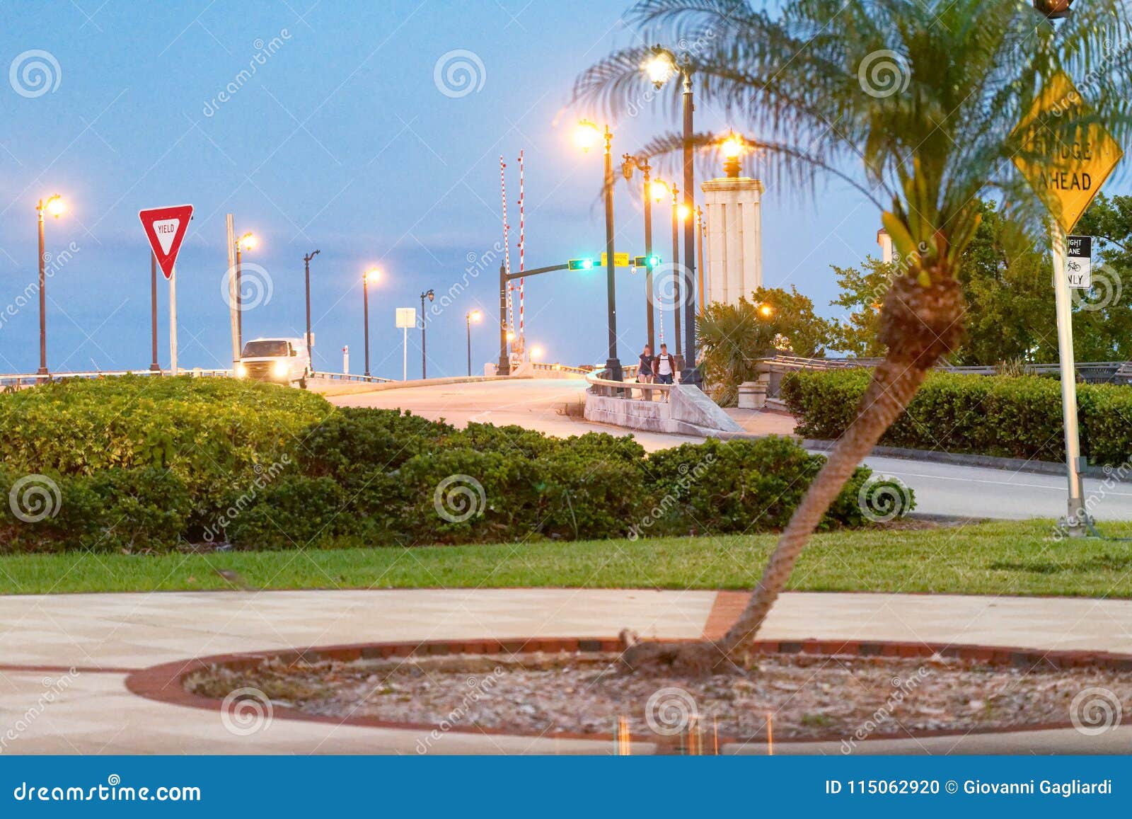 St Augustine Bridge of Lions at Night Editorial Image - Image of united ...