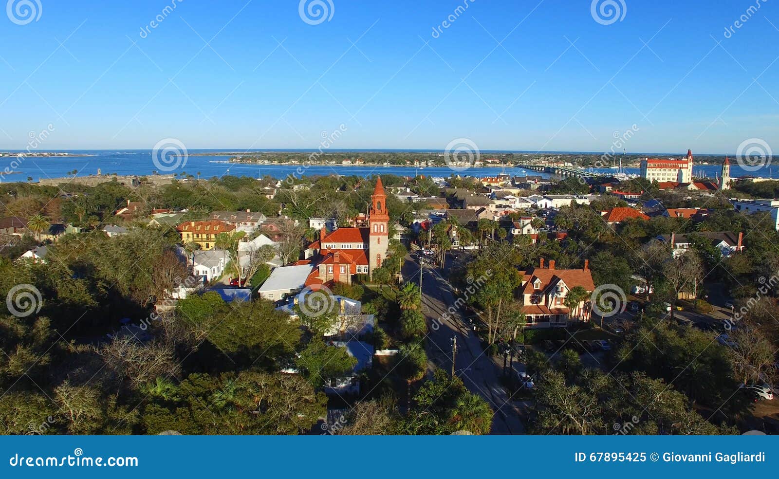 St Augustine, Florida. Beautiful Aerial View on a Sunny Day Stock Image ...