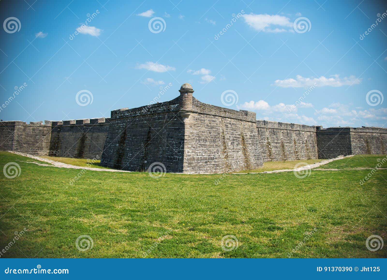 St. Augustine Fort Florida Landscape Stock Photo - Image of antique ...