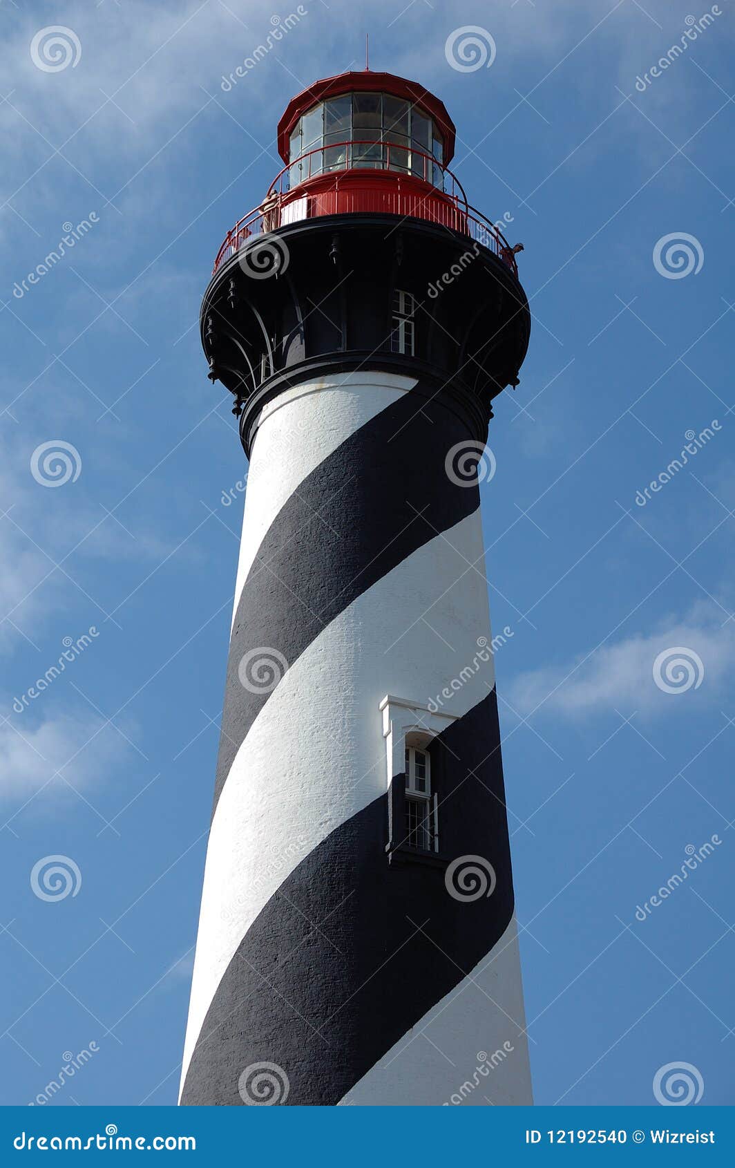 St Augustine Striped Lighthouse Tower Stock Photo - Image of nautical ...