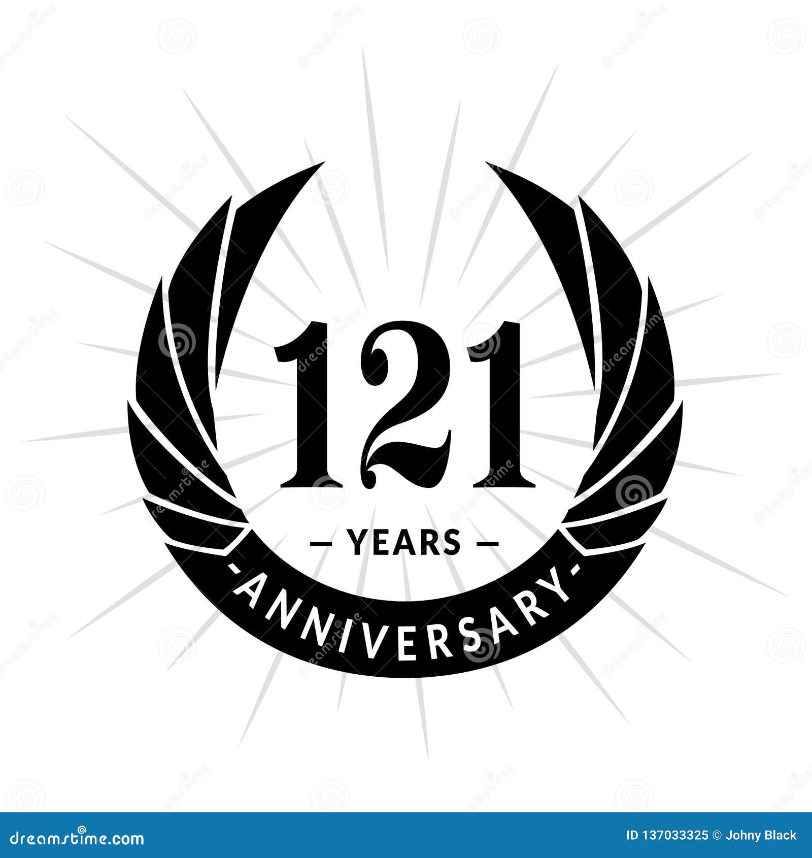 121 Years Anniversary Design Template. Elegant Anniversary Logo Design ...