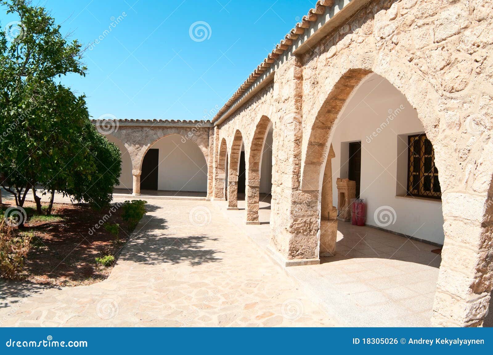 St. Barnabas Monastery Courtyard Stock Photo - Image of blue, cultural ...