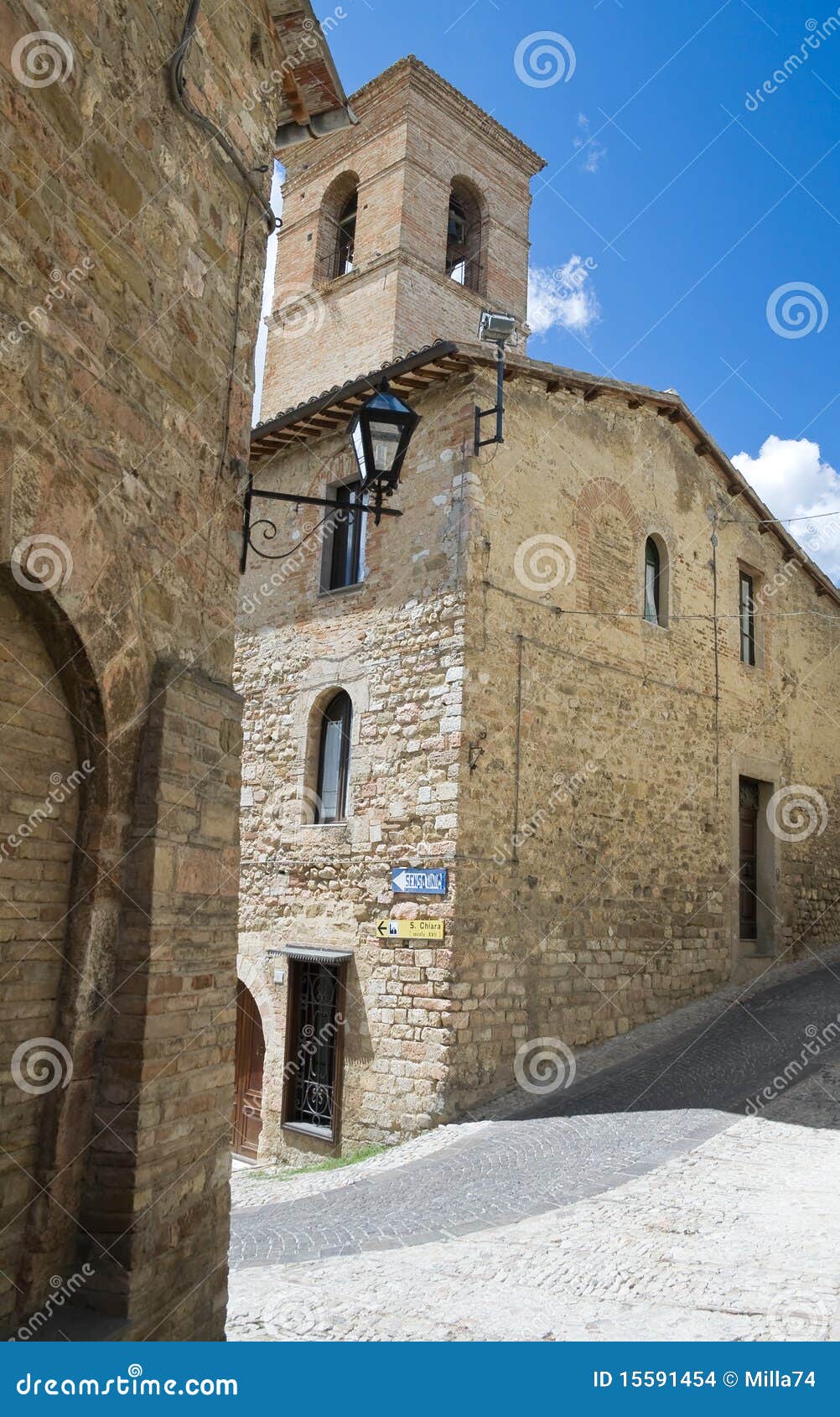 St. Bartolomeo Church. Montefalco. Umbria Stock Photo - Image of climb ...