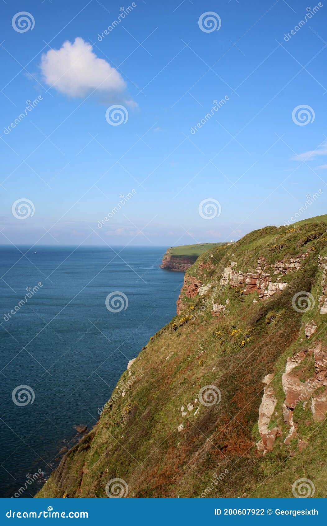 St Bees Head Irish Sea St Bees Lighthouse Cumbria Stock Photo - Image ...