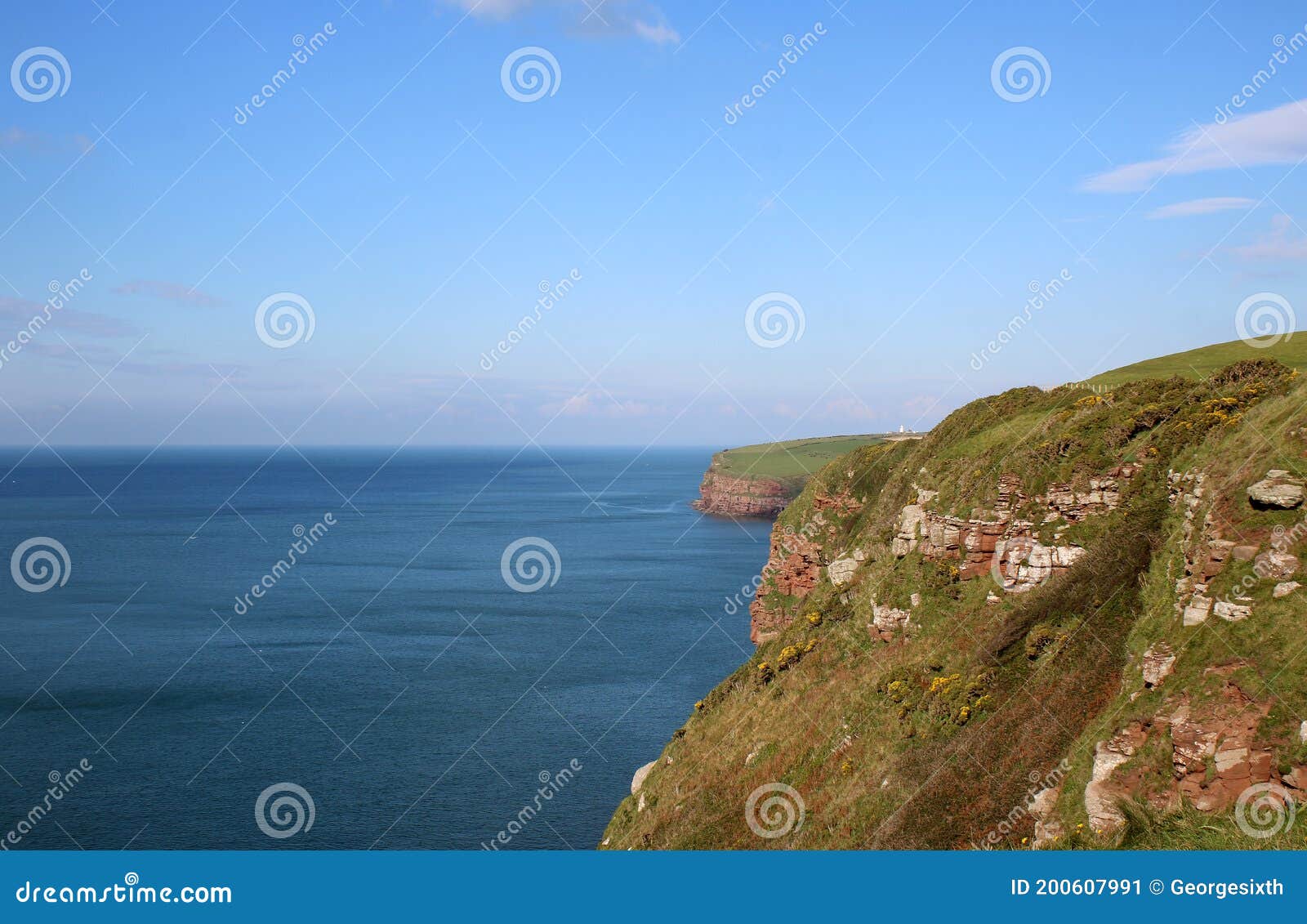 St Bees Head Irish Sea St Bees Lighthouse Cumbria Stock Image - Image ...