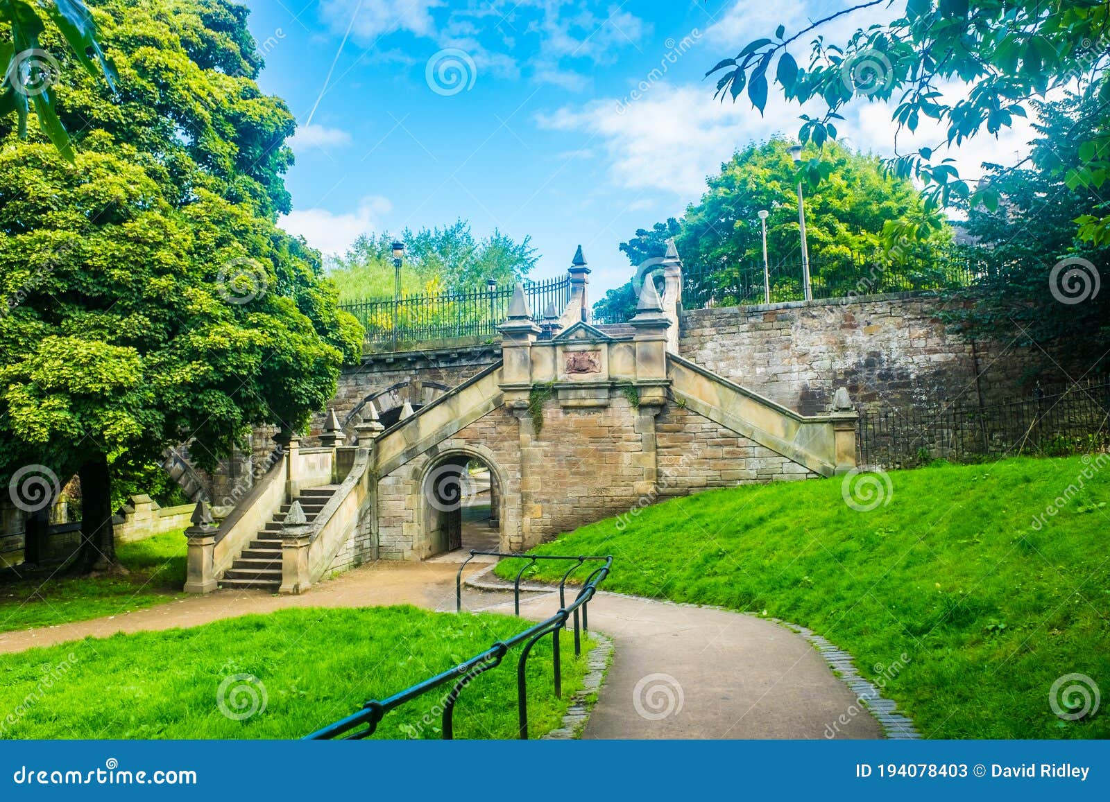 St. Bernards Bridge at the Leith Walkway in Edinburgh, Scotland, UK ...