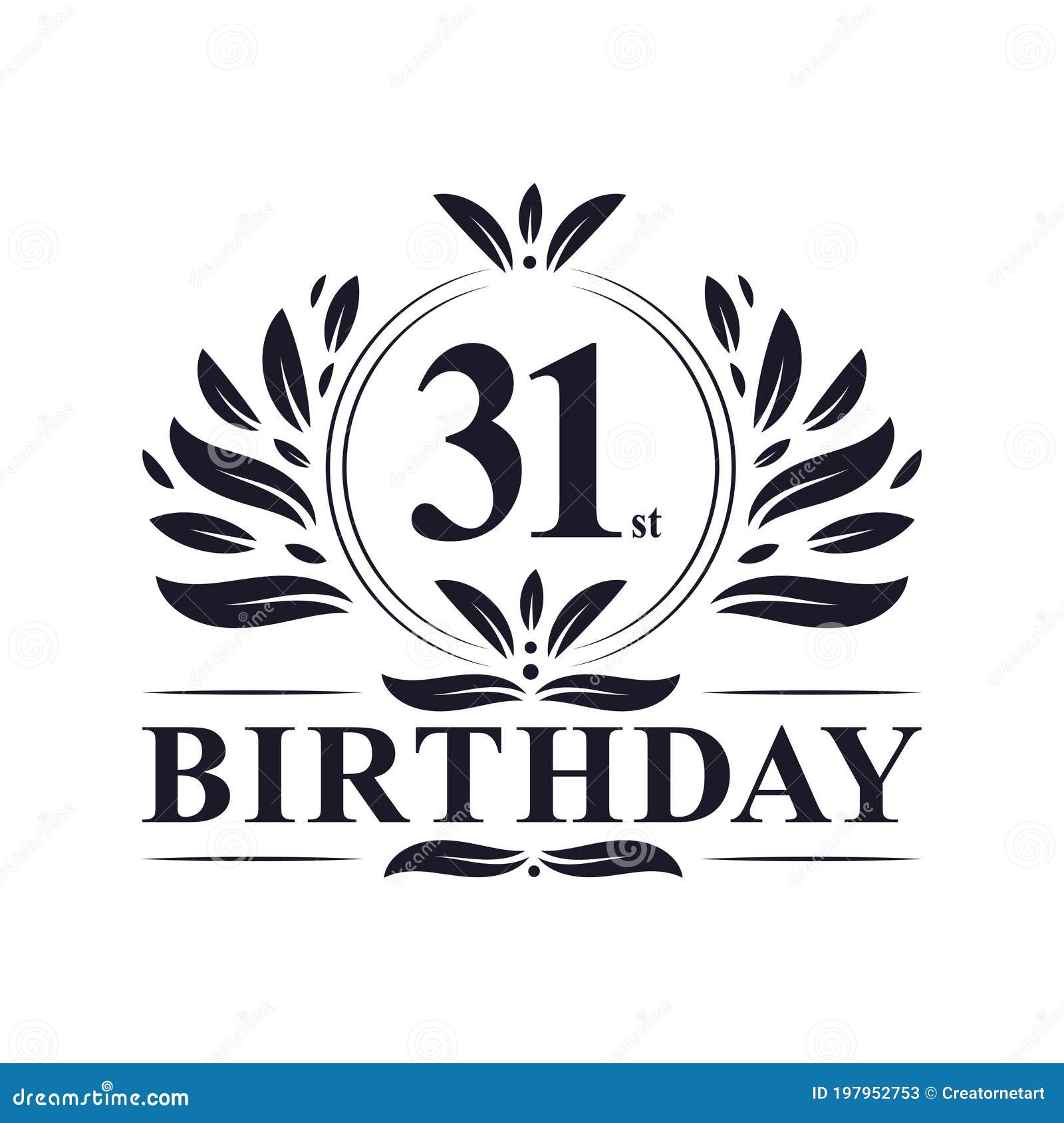 31 Years Birthday Logo, 31st Birthday Celebration Stock Vector ...