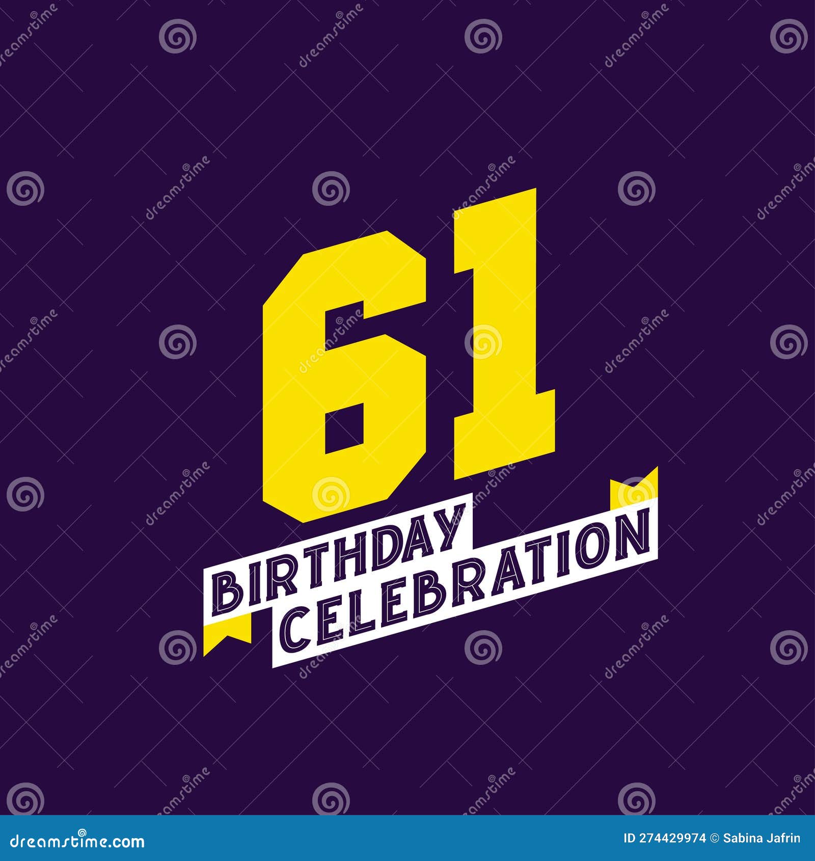 61st Birthday Celebration Vector Design, 61 Years Birthday Stock Vector ...
