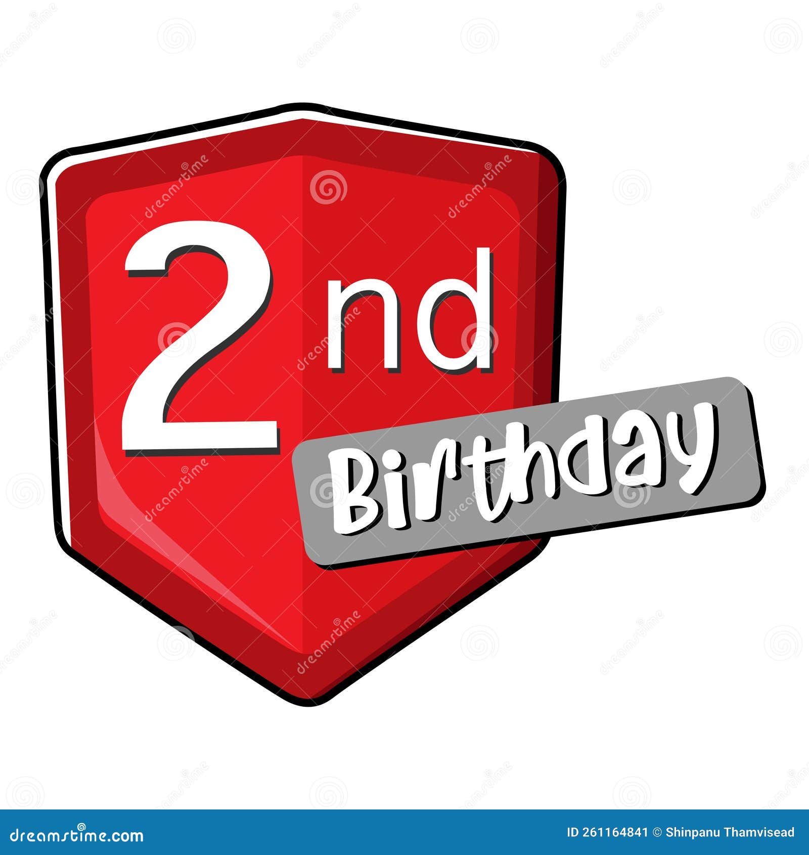 2st Birthday on Red Secure Shield. Stock Illustration - Illustration of ...
