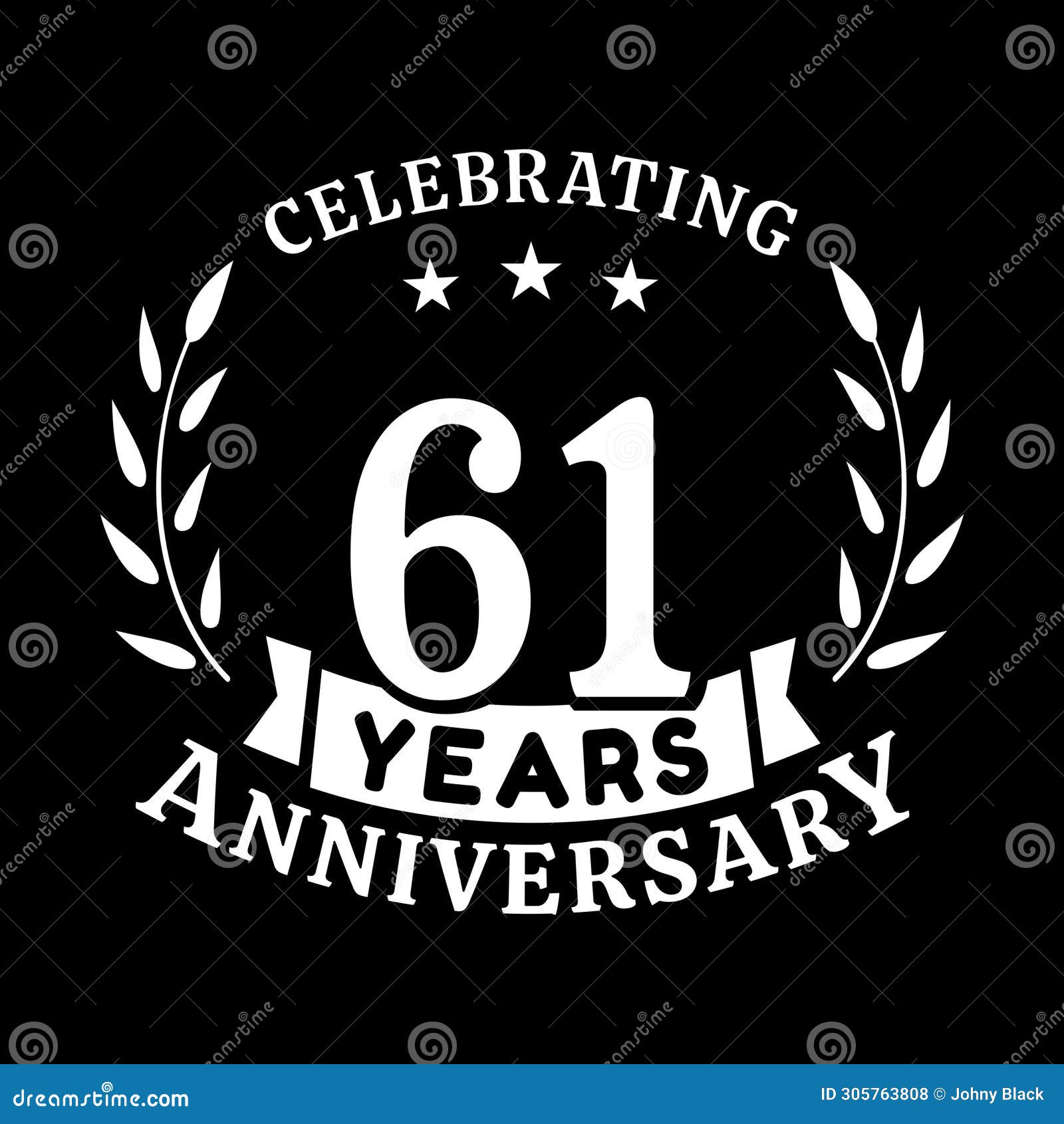 61 Years Anniversary Celebration Logotype. 61st Anniversary Logo ...