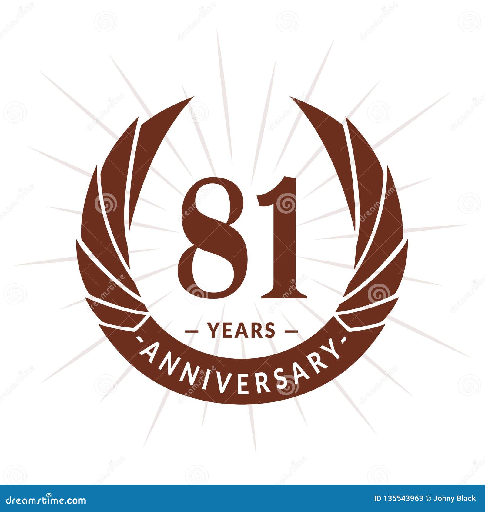 81 Years Anniversary Design Template. Elegant Anniversary Logo Design ...