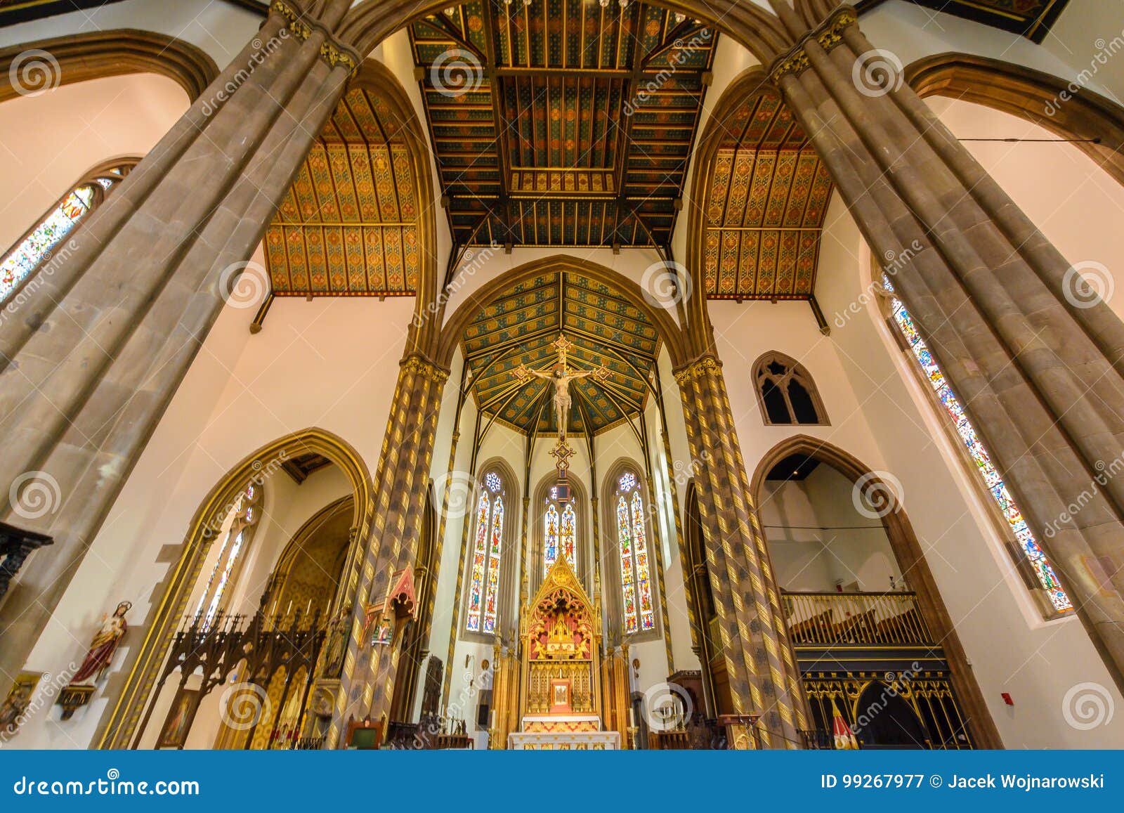 St Chads Cathedral Indoor Chancel Ceiling Editorial Photography - Image ...