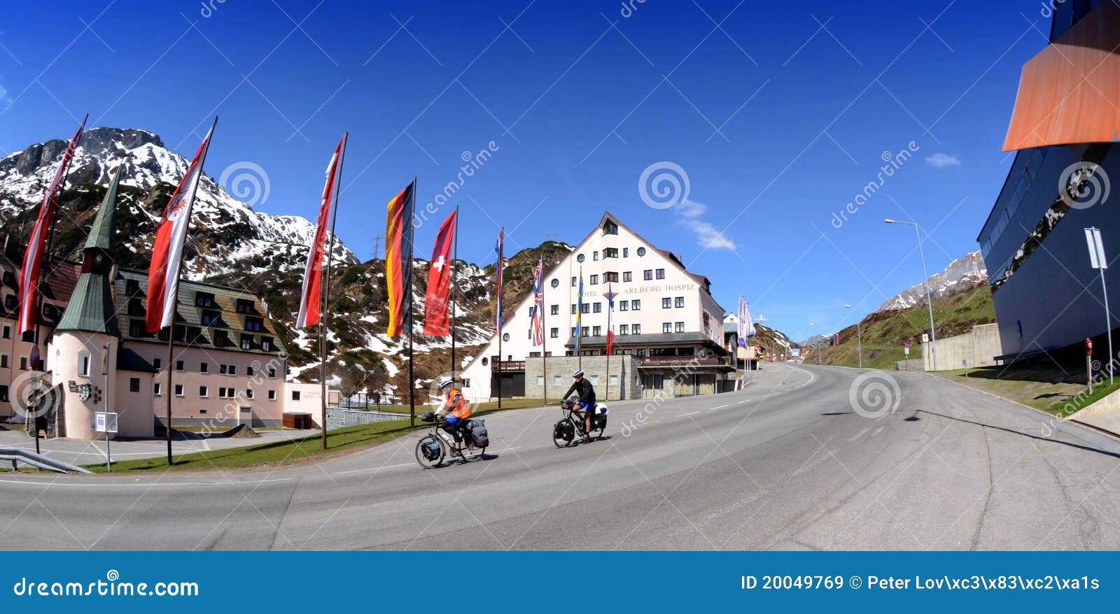 St. Christoph Pass - Cycling in the Alps Editorial Stock Image - Image ...