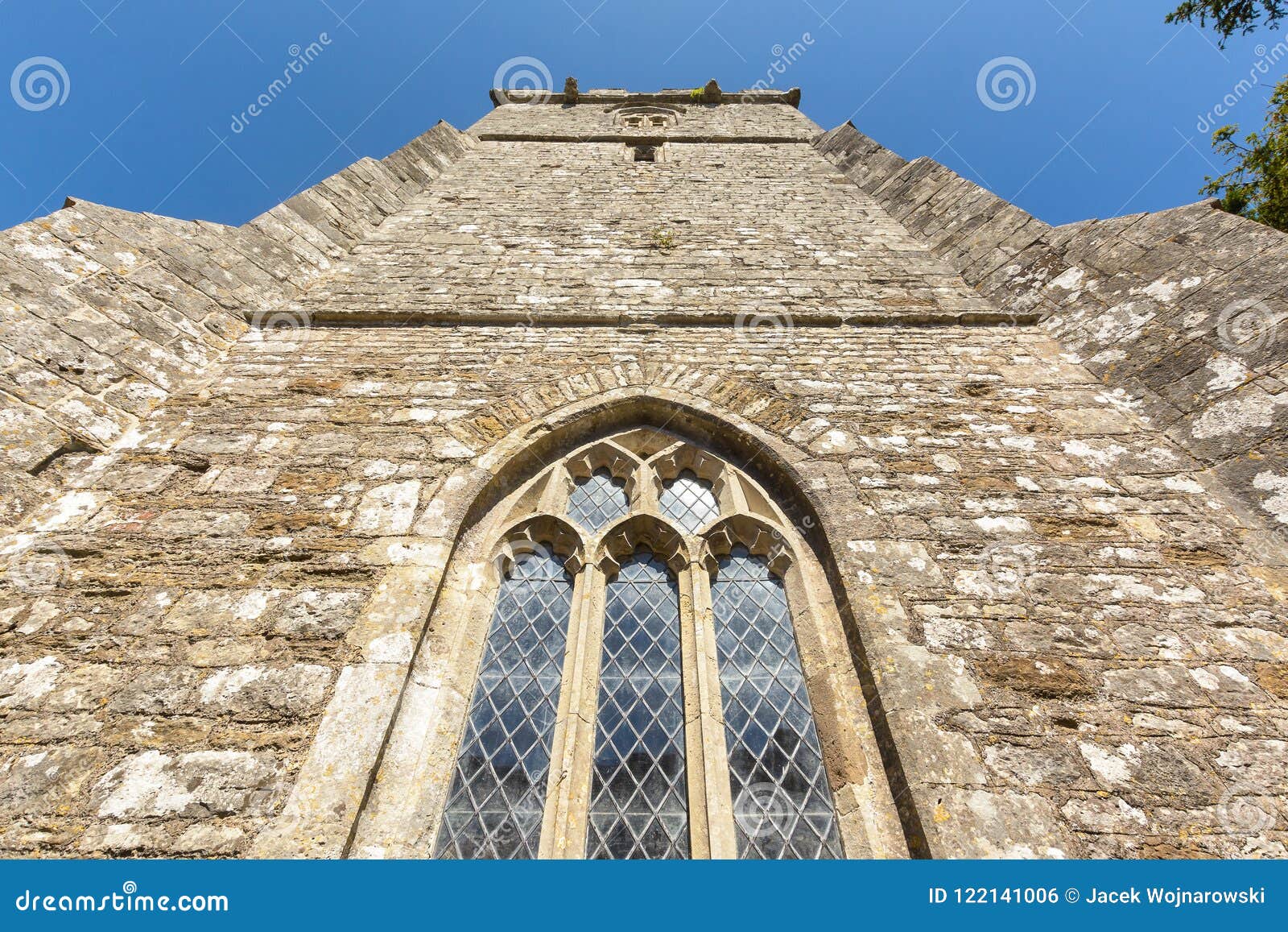 St Christopher`s Church - Tower Low Angle Editorial Photo - Image of ...