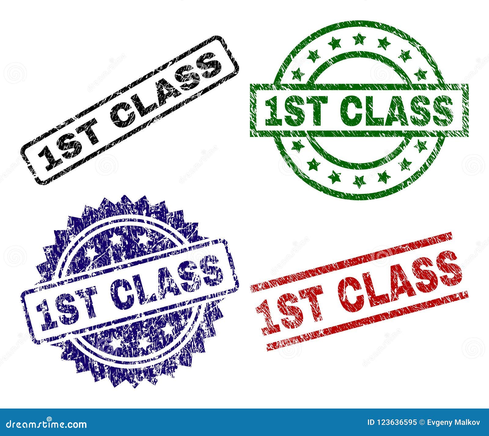 Scratched Textured 1ST CLASS Stamp Seals Stock Vector - Illustration of ...