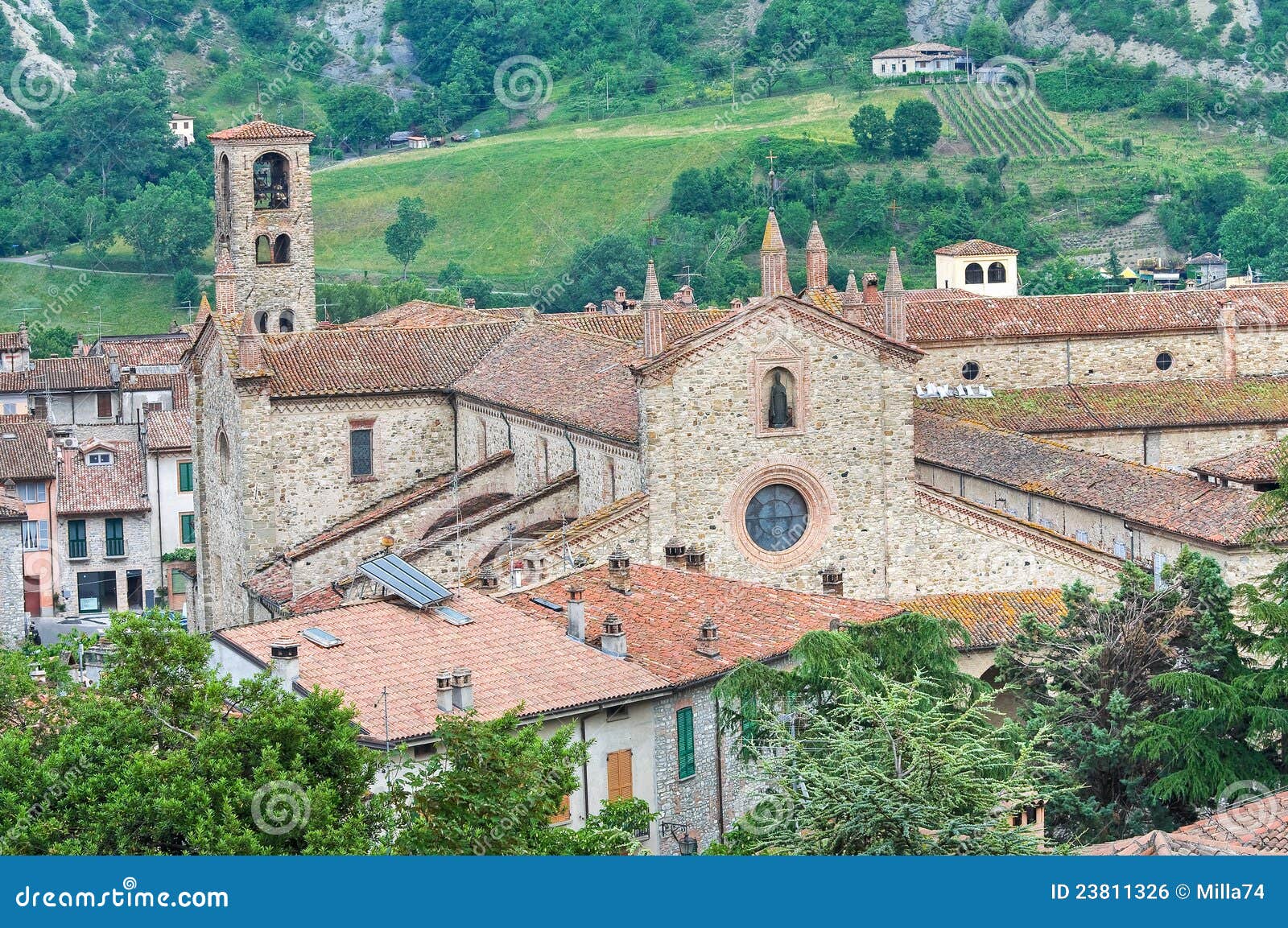 St. Colombano Abbey. Bobbio. Emilia-Romagna. Italy Stock Photo ...