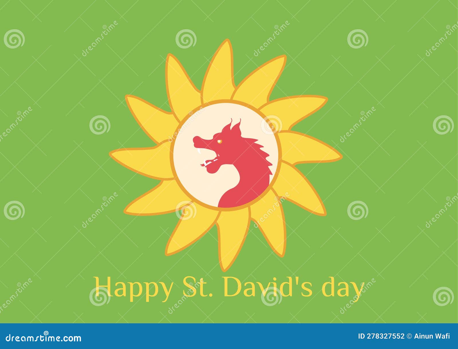 St. David S Day Illustration, Stock Vector - Illustration of yellow ...