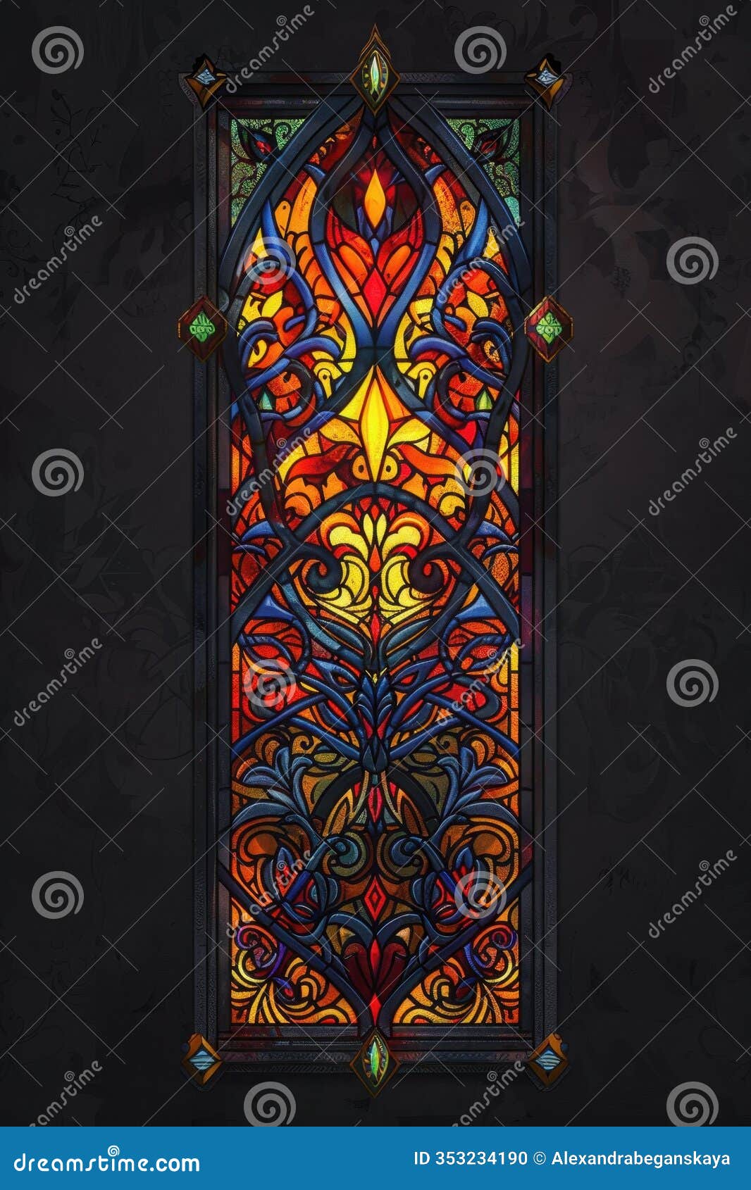 St. David S Realistic Intricate Rectangular Stained Glass Art with ...