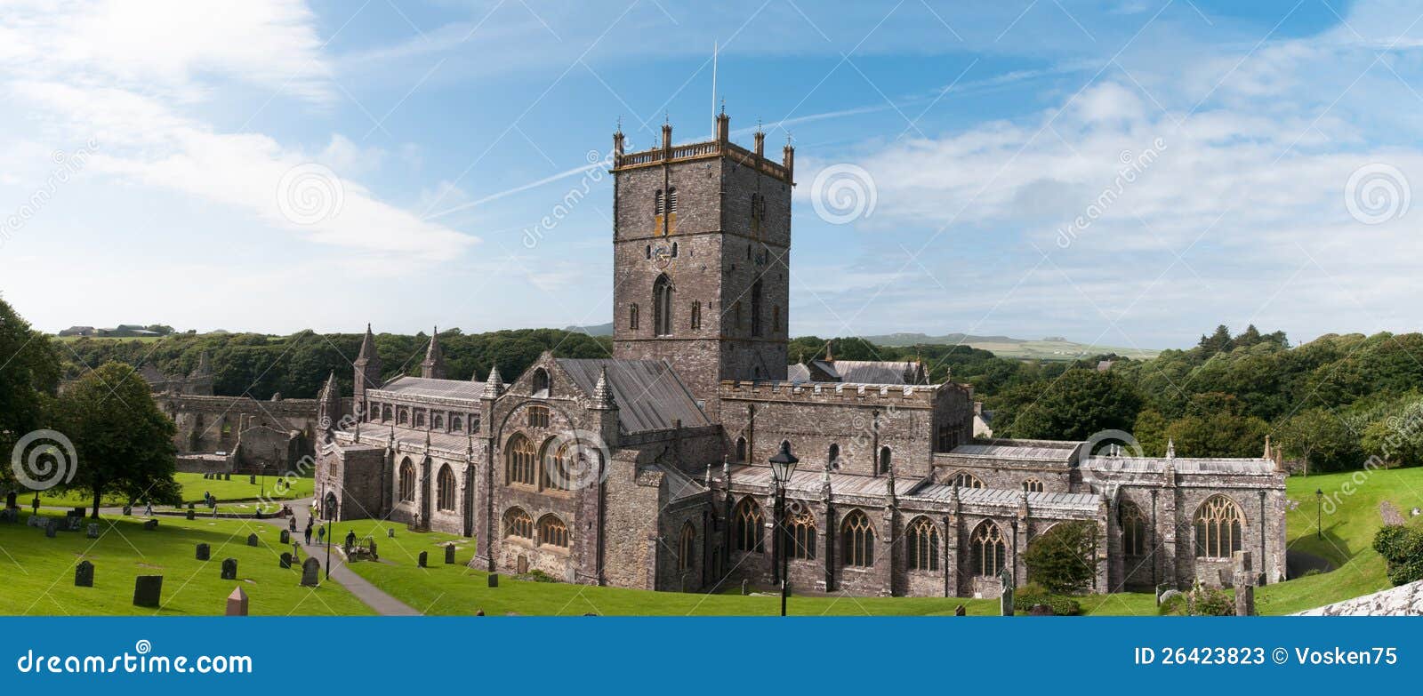 St Davids Cathedral in Wales Stock Image - Image of hills, religion ...