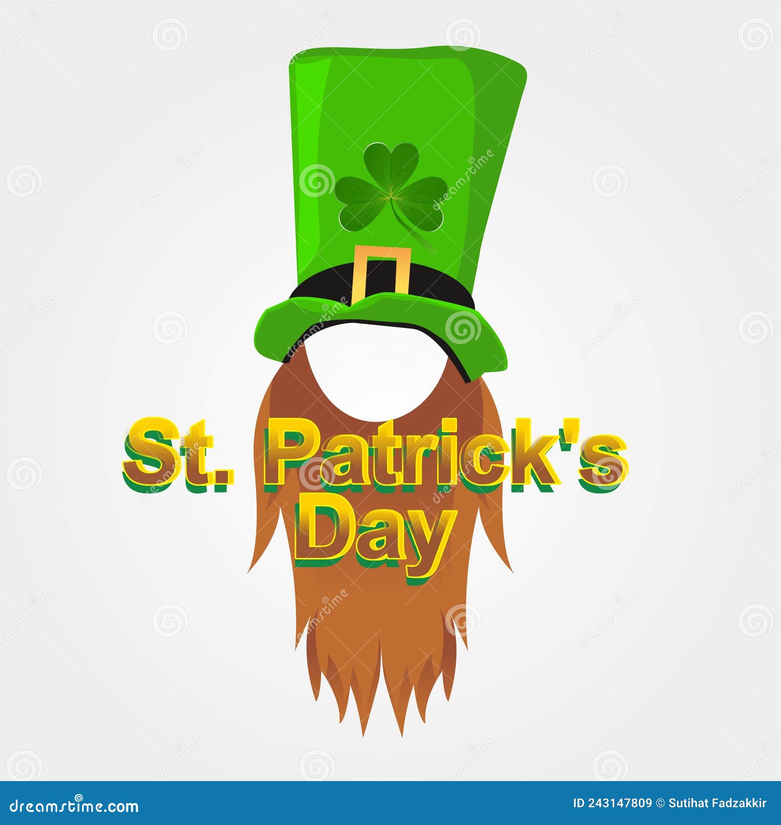 St. Day Patrick the Irish Dwarf with Clover for Good Luck. Leprechaun ...