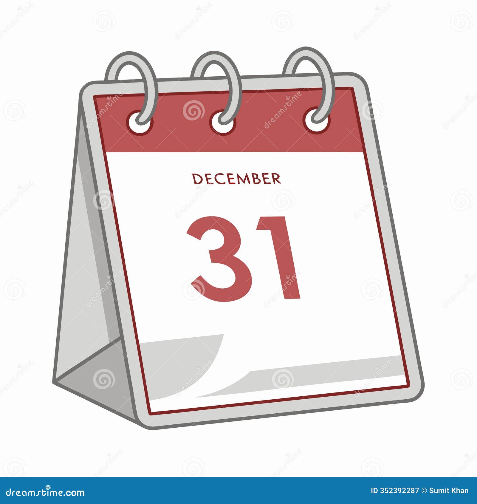 31st December Calendar - Year-End Planner and Countdown Reminder Stock ...