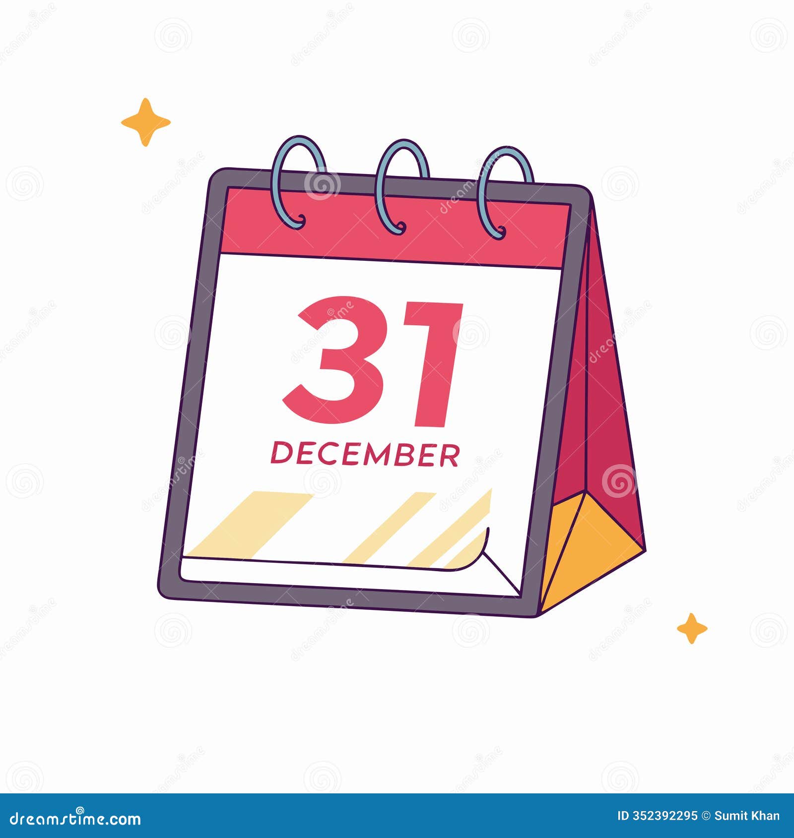 31st December Calendar - Year-End Planner and Countdown Reminder Stock ...