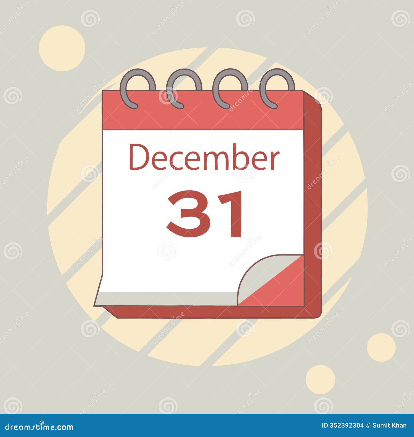 31st December Calendar - Year-End Planner and Countdown Reminder Stock ...