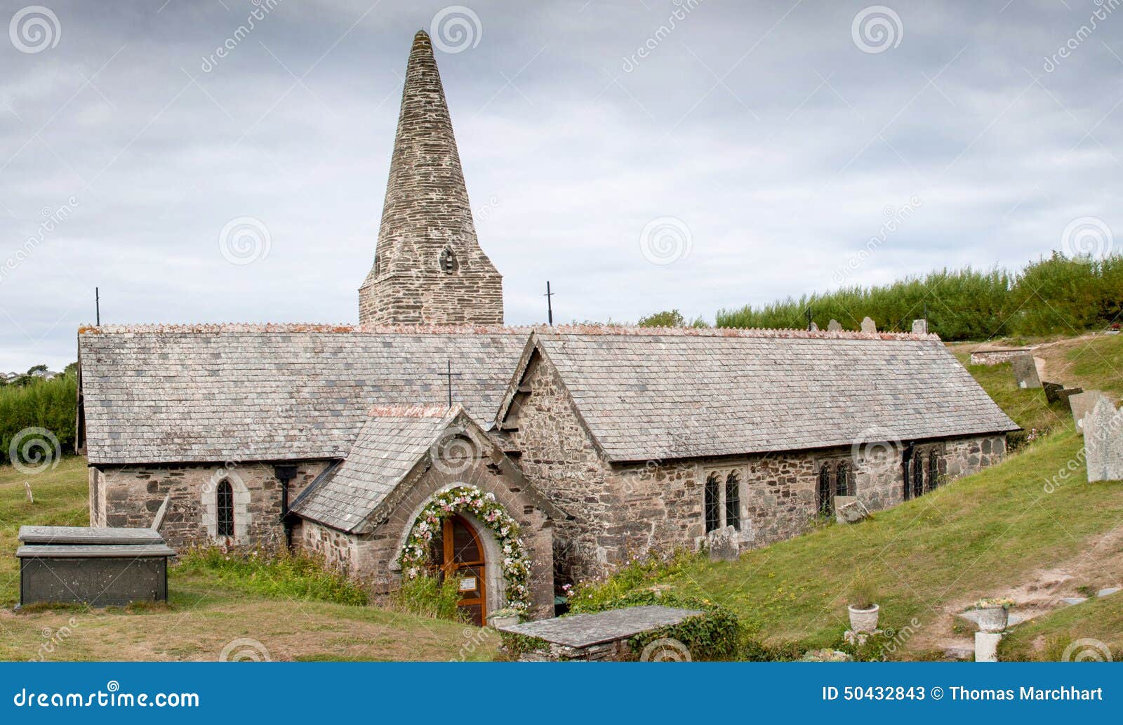 St Enodoc s Church stock image. Image of rural, cornwall - 50432843