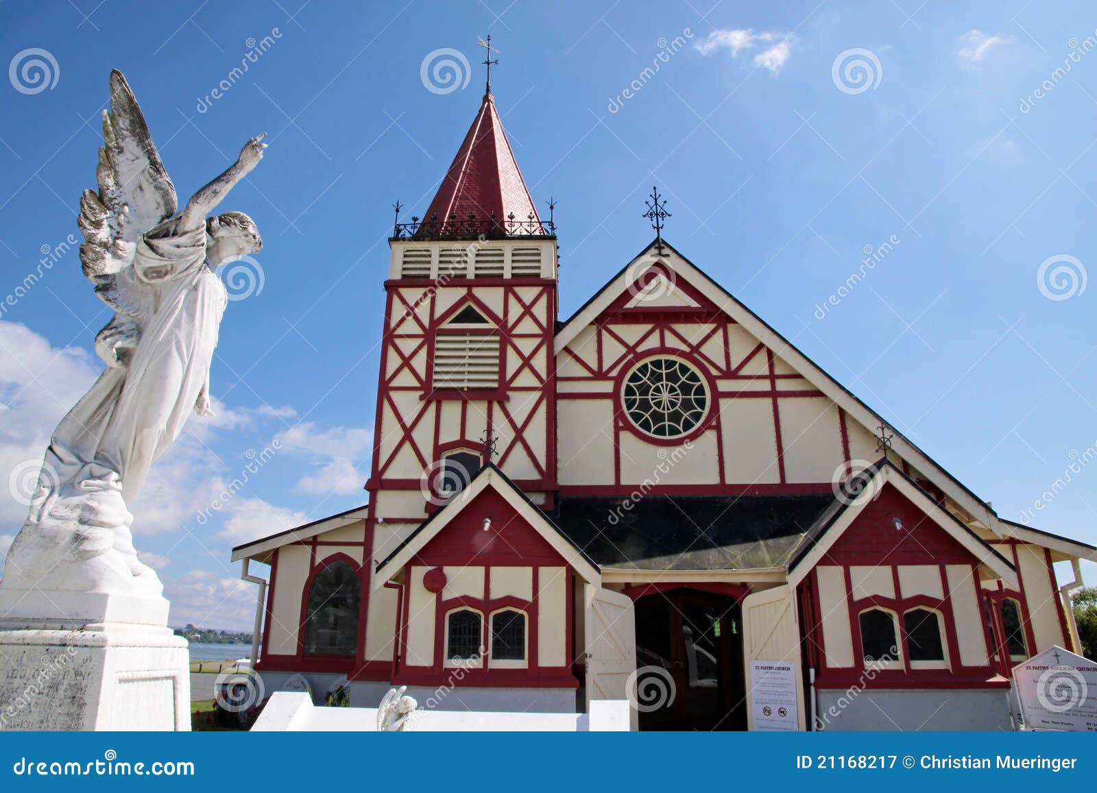 St. Faith Church in Rotorua Stock Image - Image of ohineutu, angel ...