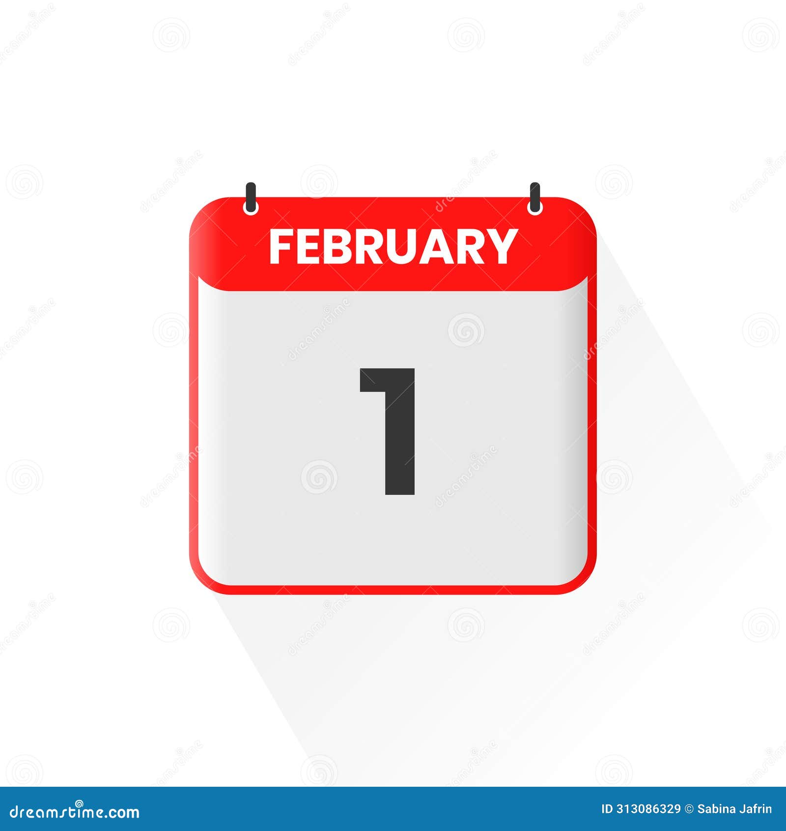 1st February Calendar Icon. February 1 Calendar Date Month Icon Vector ...
