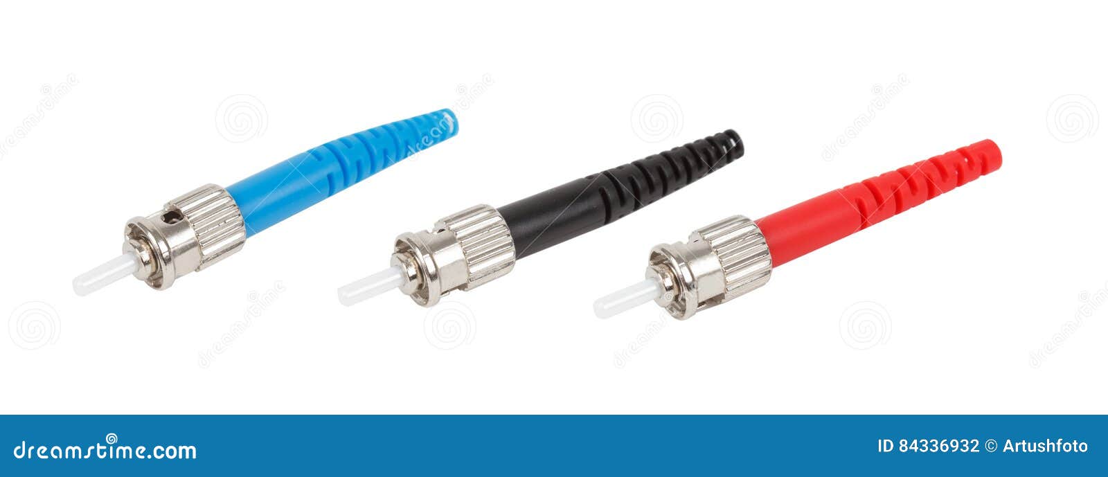 ST Fiber Optic Connectors Isolated Stock Photo - Image of datacenter ...