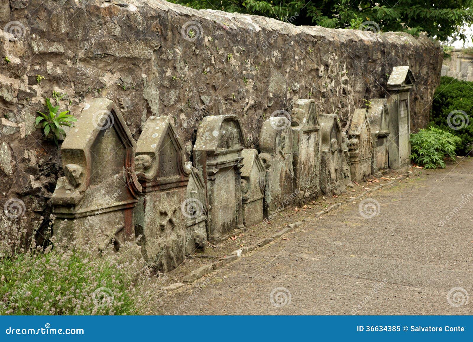St. Fillans Church - a View of the Ancient Graveyard at Aberdour Stock ...