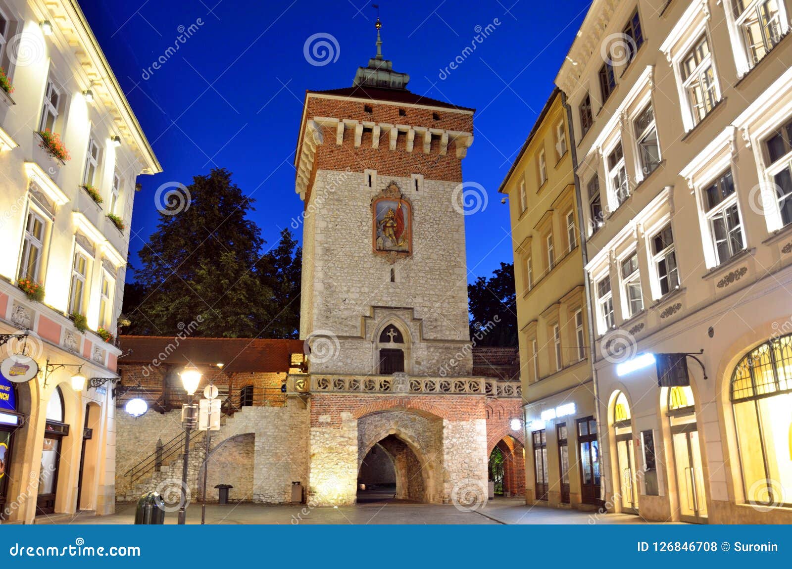 St. Florian`s Gate stock photo. Image of florians, illuminated - 126846708