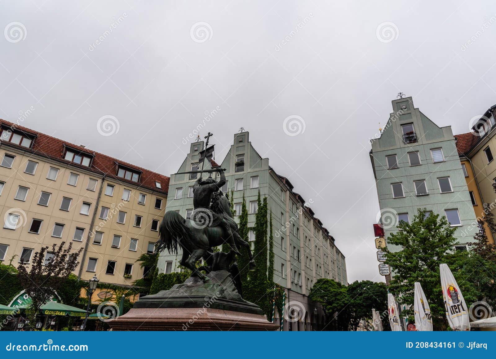 St. George and the Dragon Statue in Central Berlin Editorial Photo ...