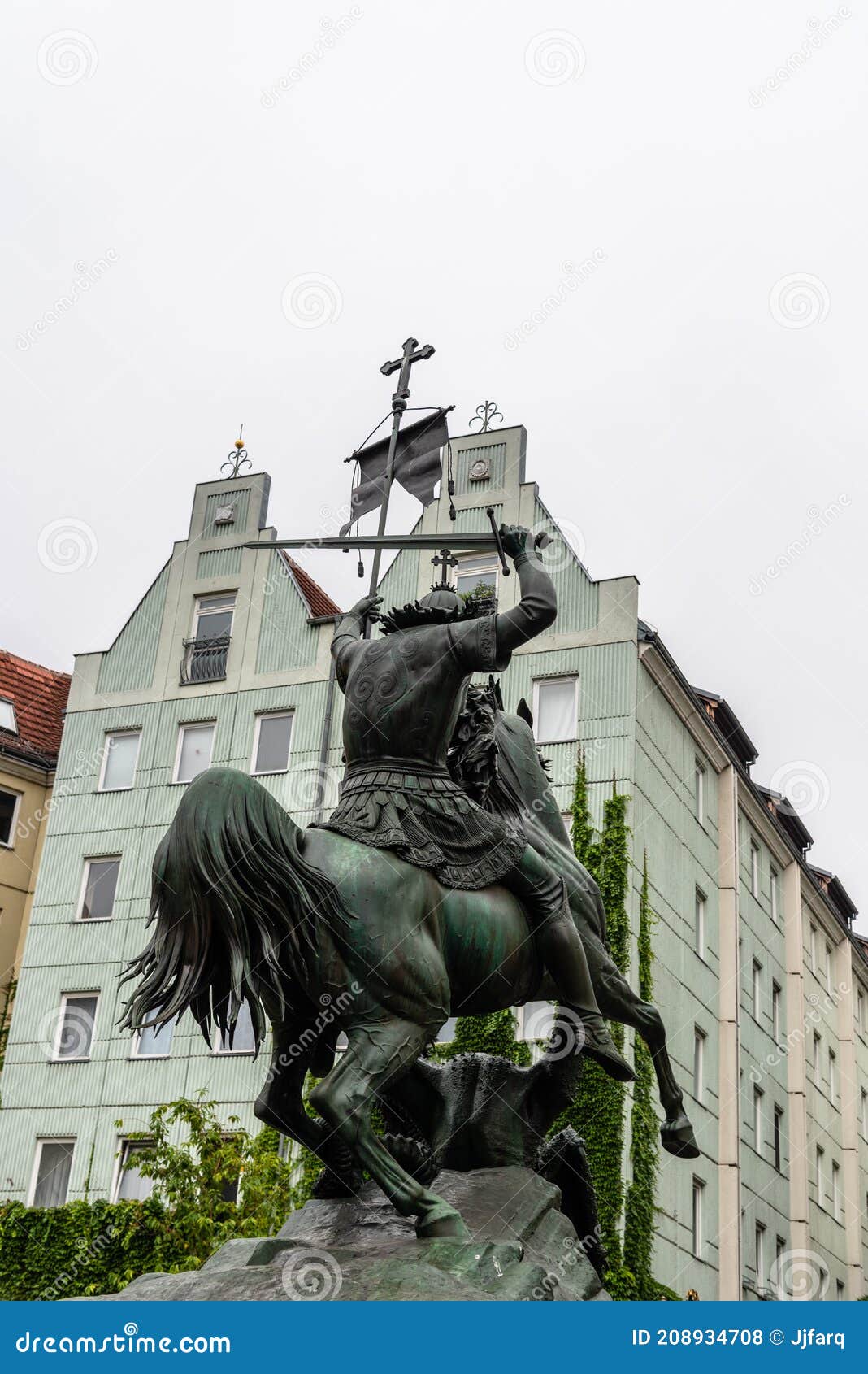 St. George and the Dragon Statue in Central Berlin Editorial Stock ...