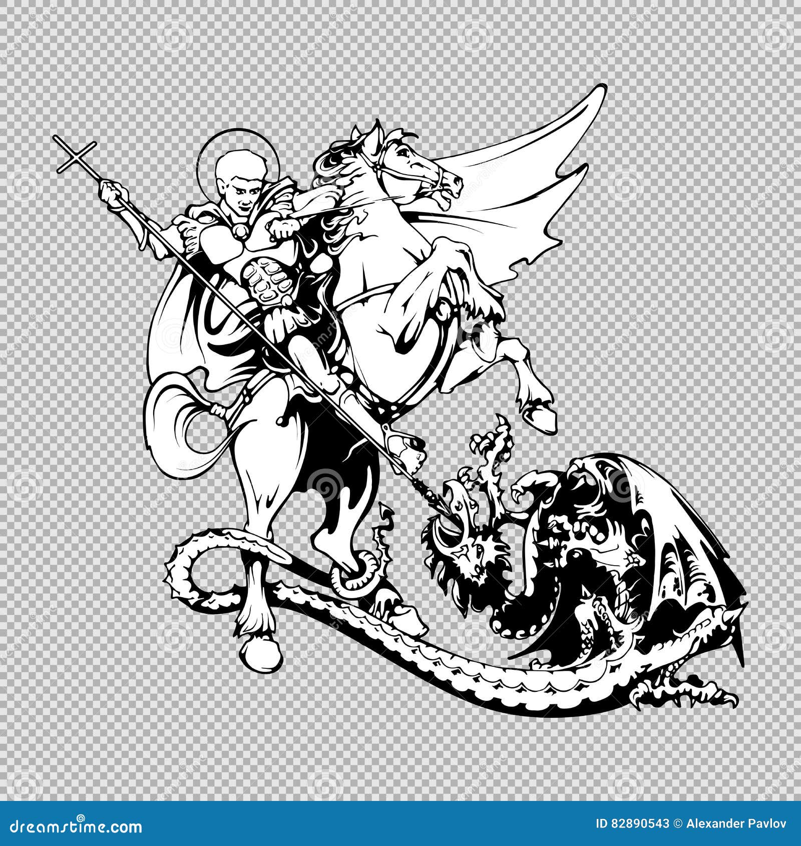 St. George On Horseback. Vector Illustration | CartoonDealer.com #82863094