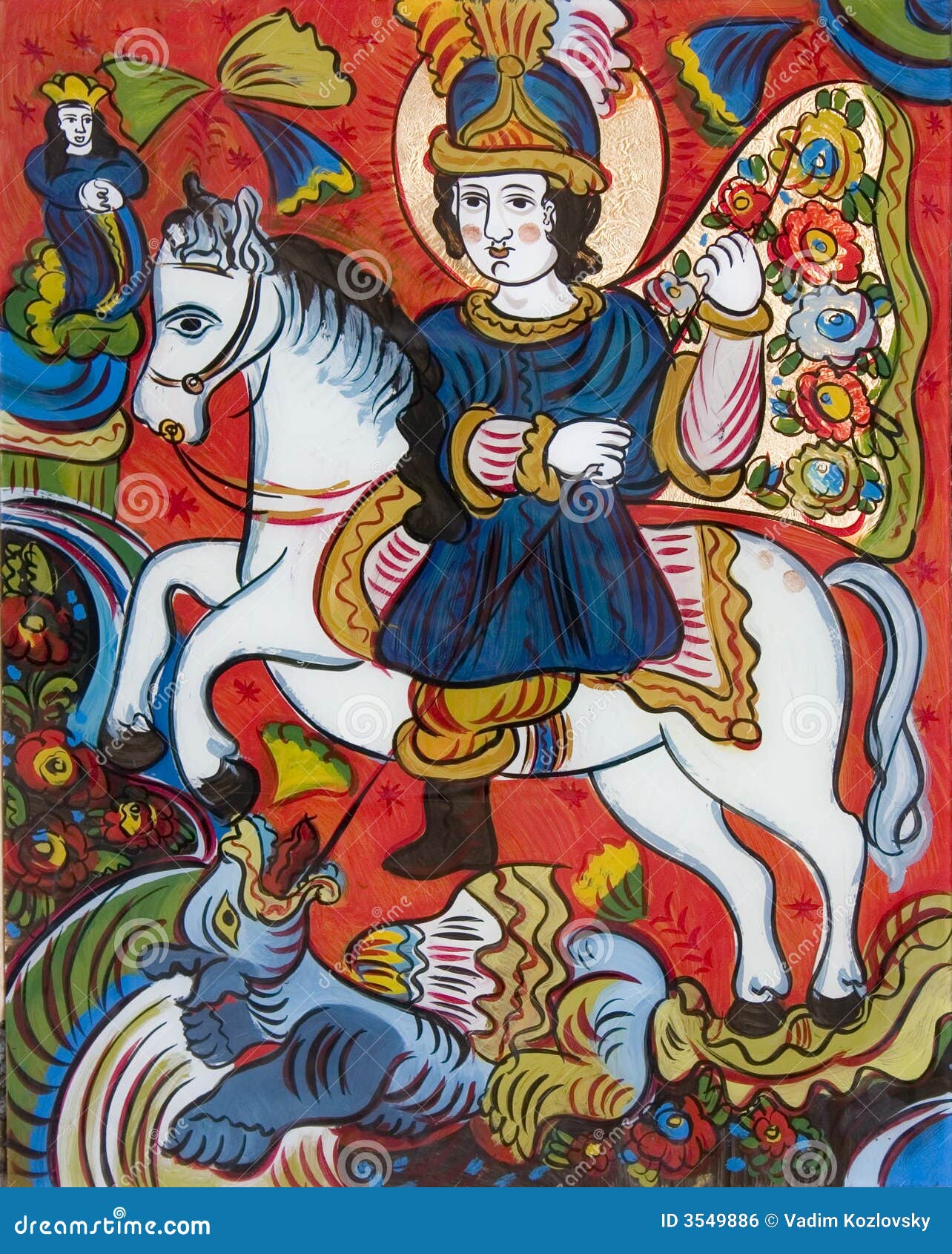 St.George icon stock photo. Image of religion, icon, damaged - 3549886