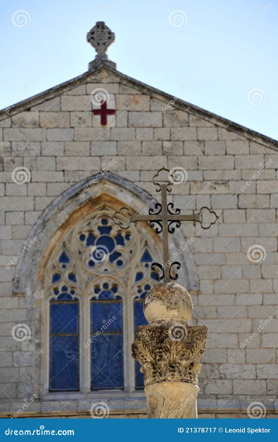 St. Georges Cathedral in Jerusalem.. Stock Image - Image of tower ...