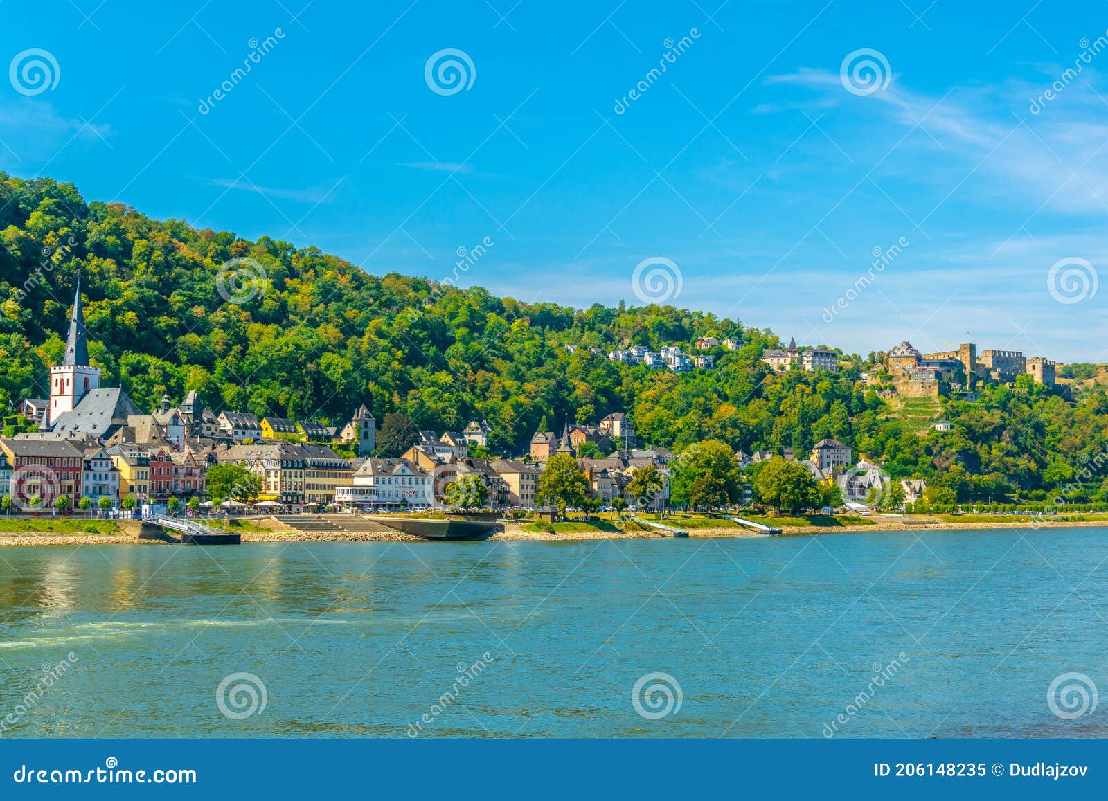 ST. GOAR, GERMANY, AUGUST 16, 2018: View of Riverside Promenade at St ...
