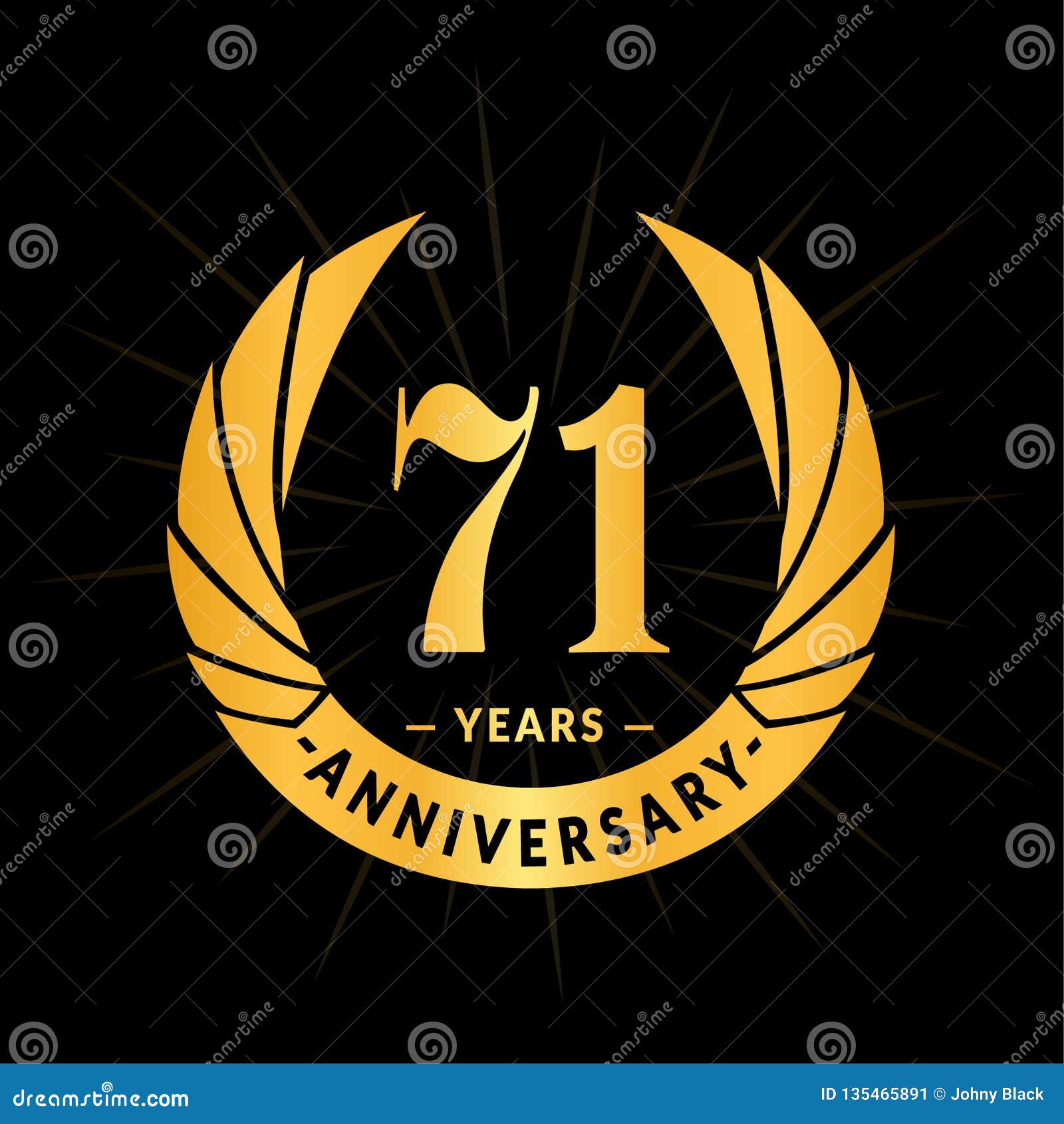 71 Years Anniversary Design Template. Elegant Anniversary Logo Design ...