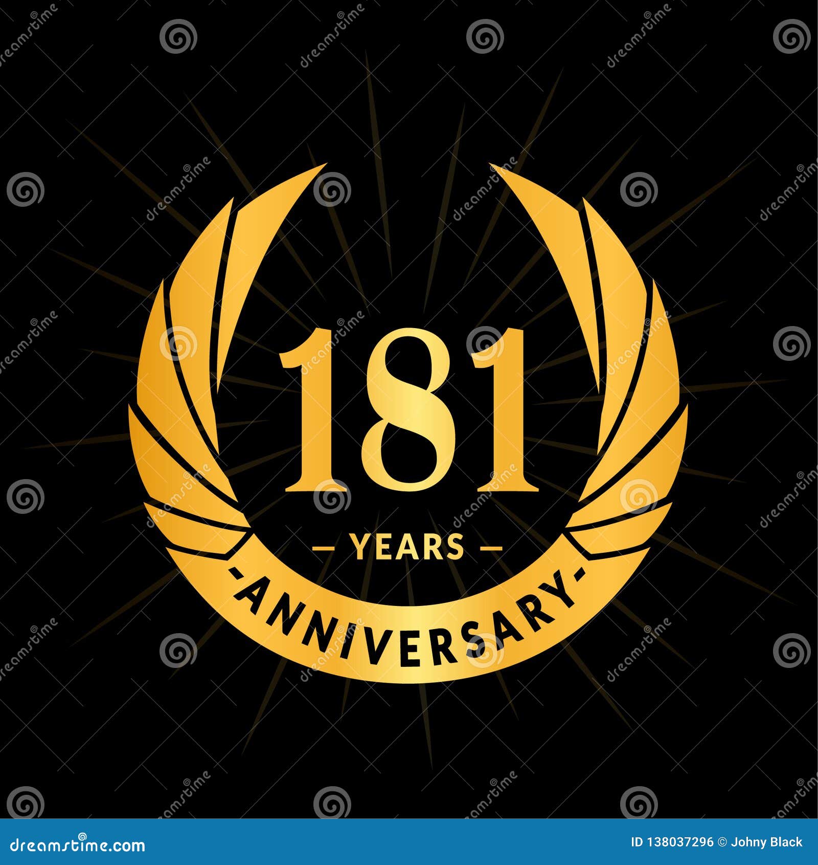 181 Years Anniversary Design Template. Elegant Anniversary Logo Design ...